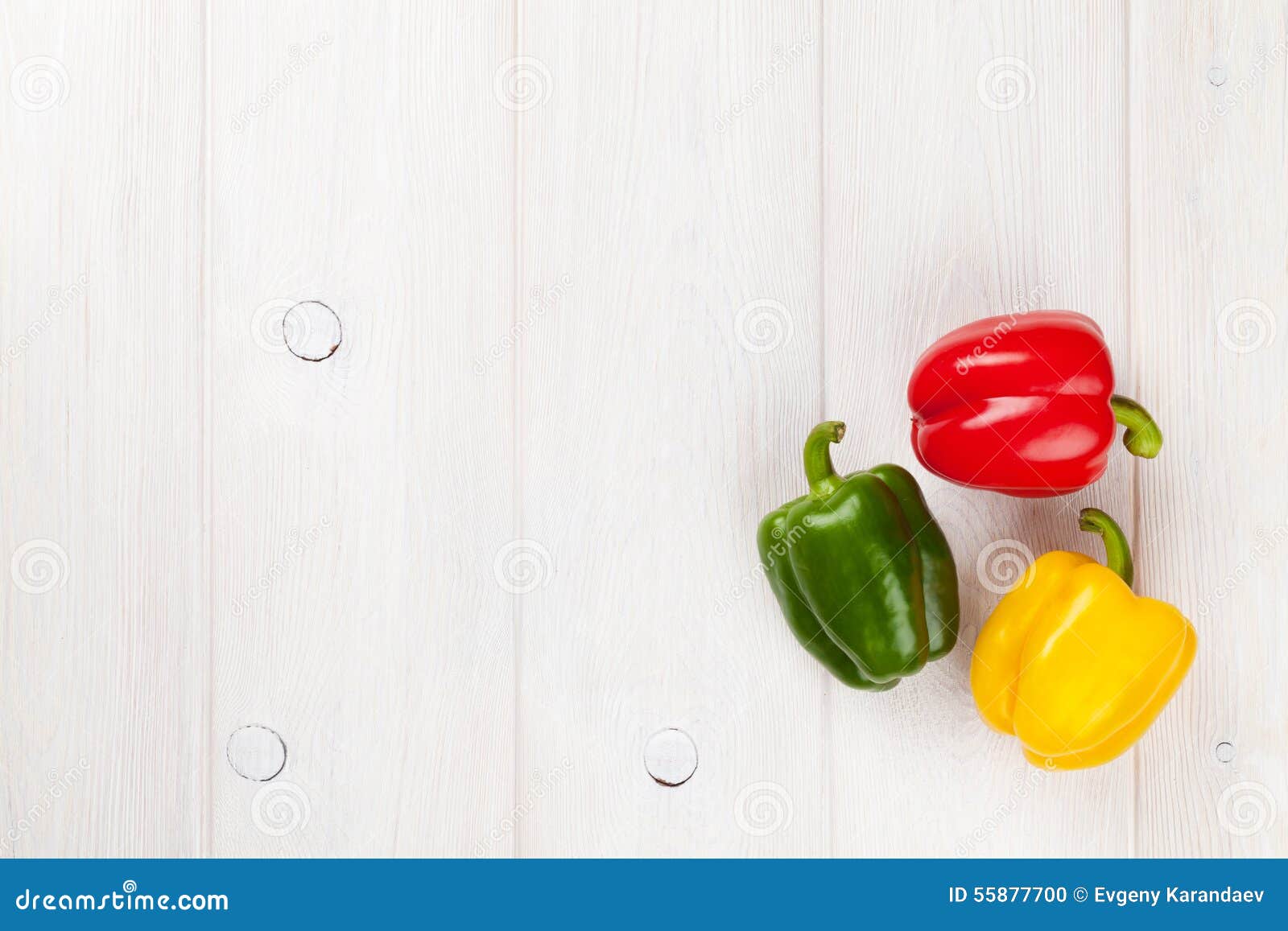 Colorful Bell Peppers on White Wooden Table Stock Photo - Image of ...