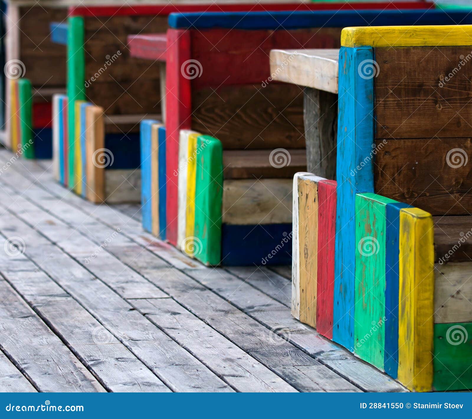Colorful benches stock photo. Image of garden, beautiful - 28841550