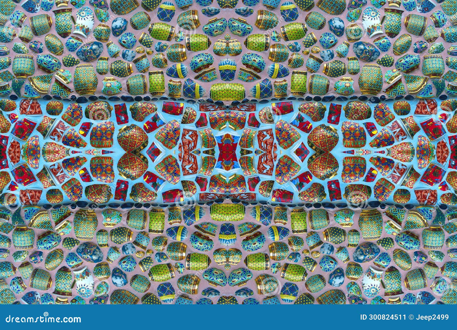 Colorful Benjarong Pattern. Stock Illustration - Illustration of ...