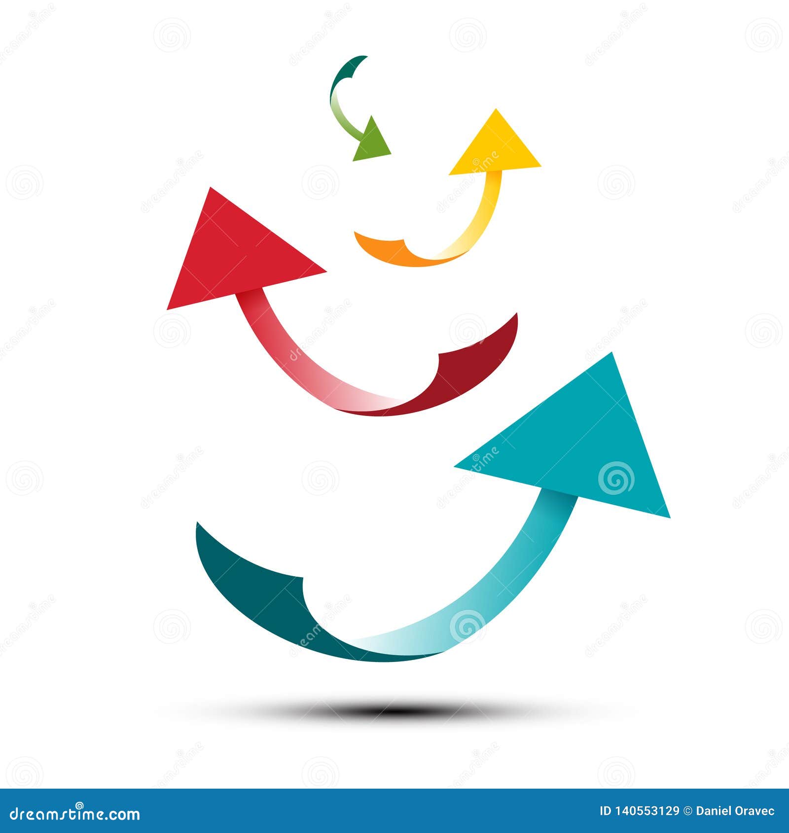 Colorful Bent Paper Arrows stock vector. Illustration of loop - 140553129