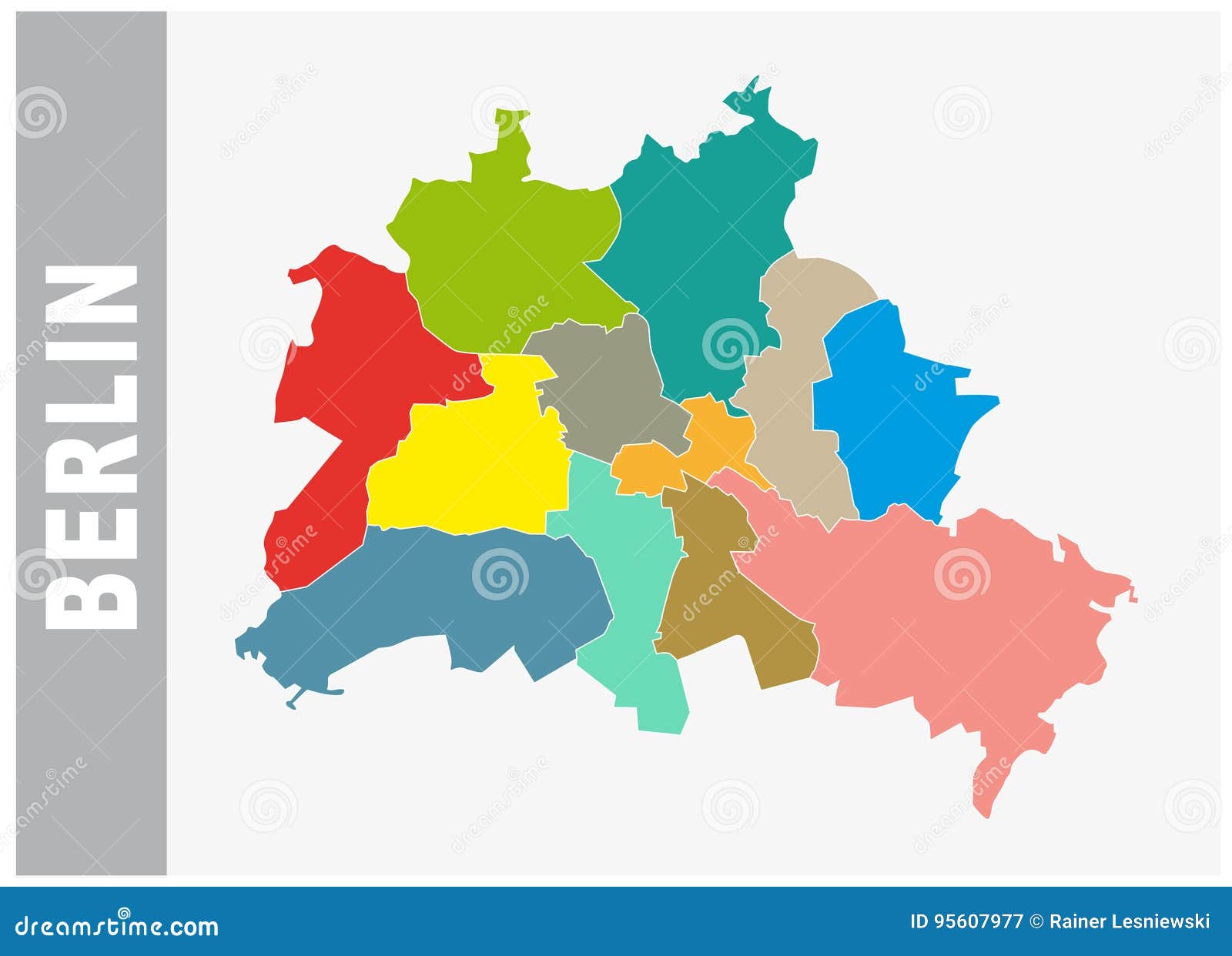 Colorful Berlin Map Cartoon Vector | CartoonDealer.com #130784653