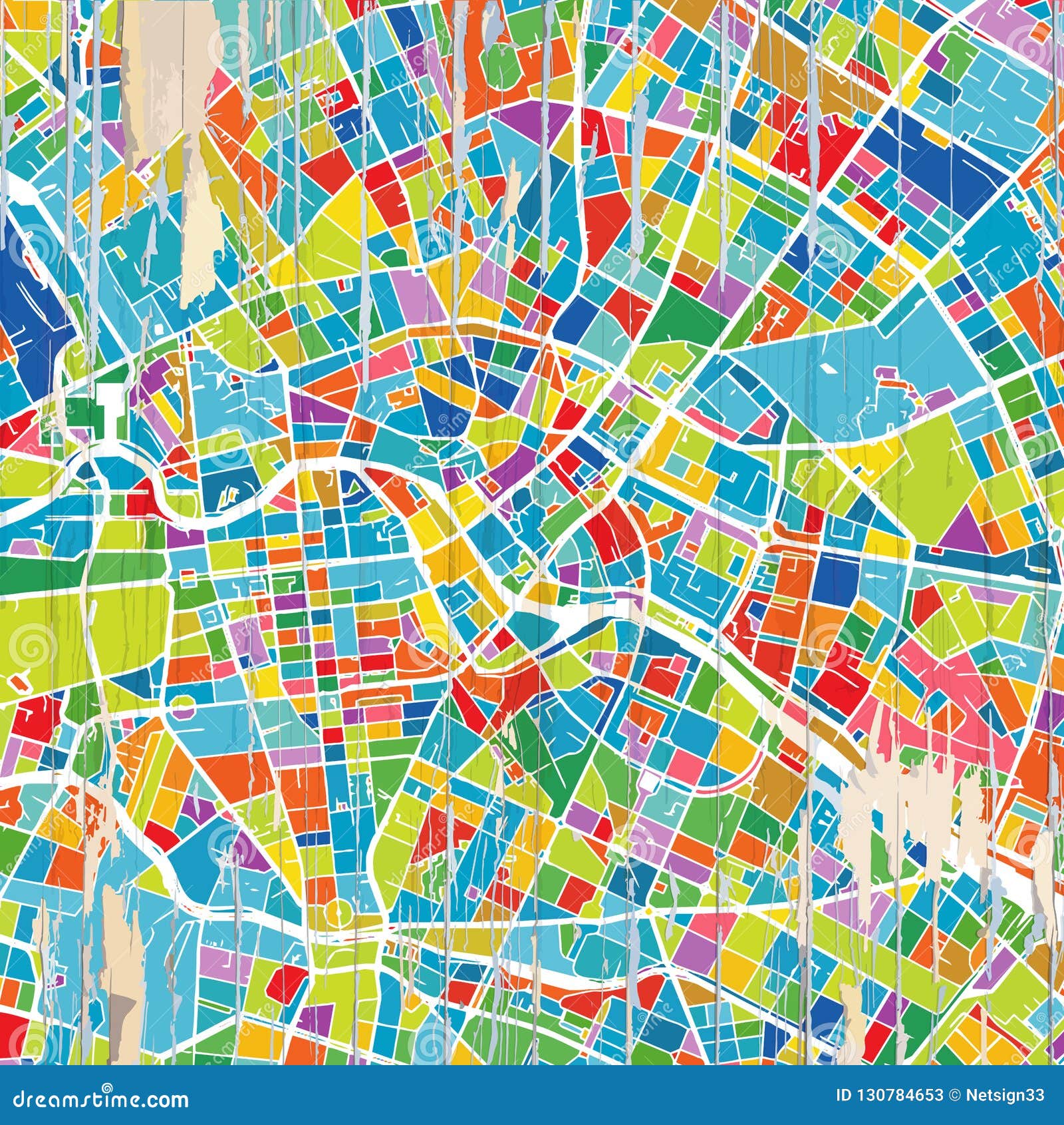 Colorful Berlin map stock vector. Illustration of gate - 130784653