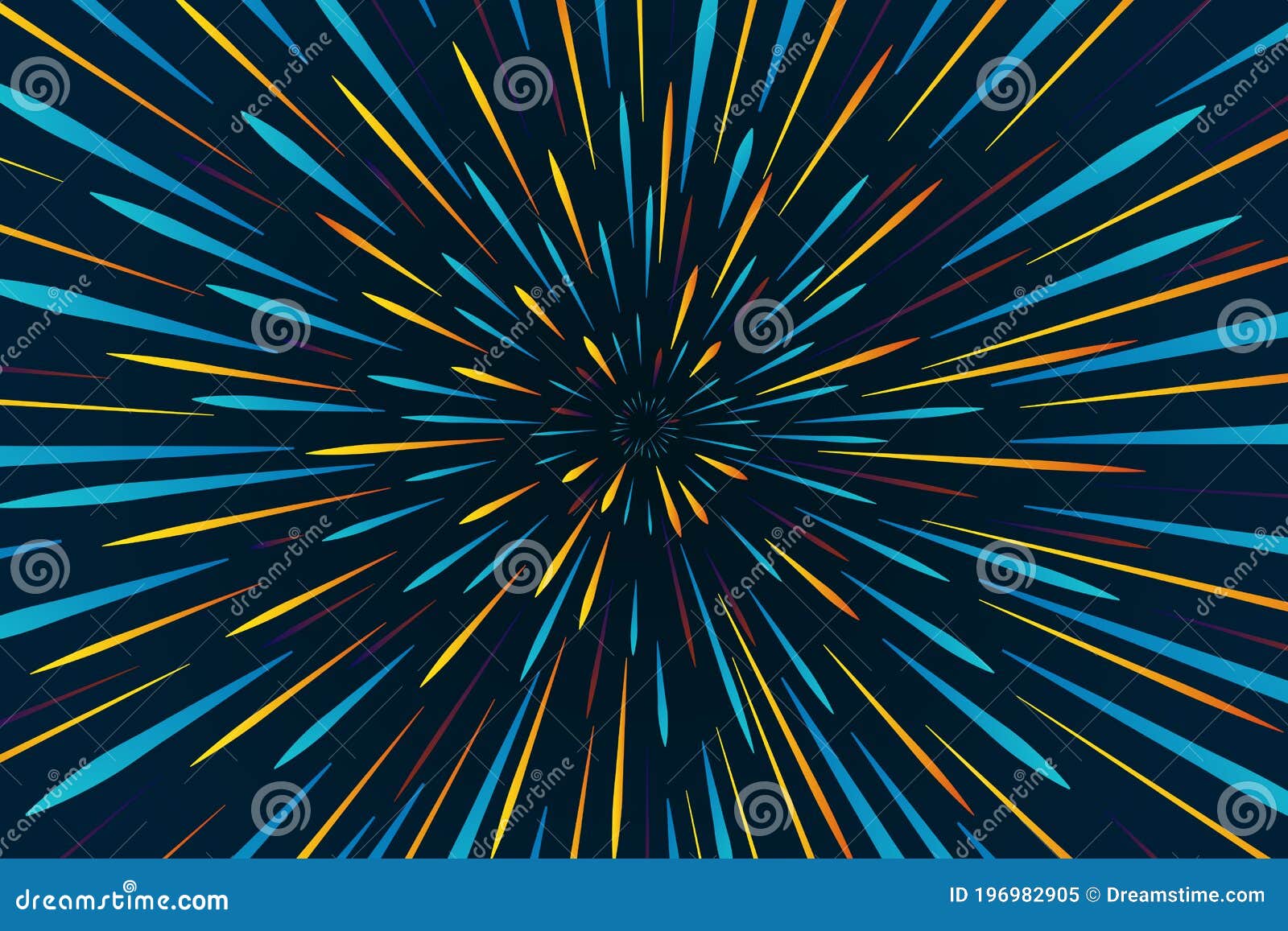 Abstract Circular Speed Geometric Background. Light Rays. Neon Stock ...