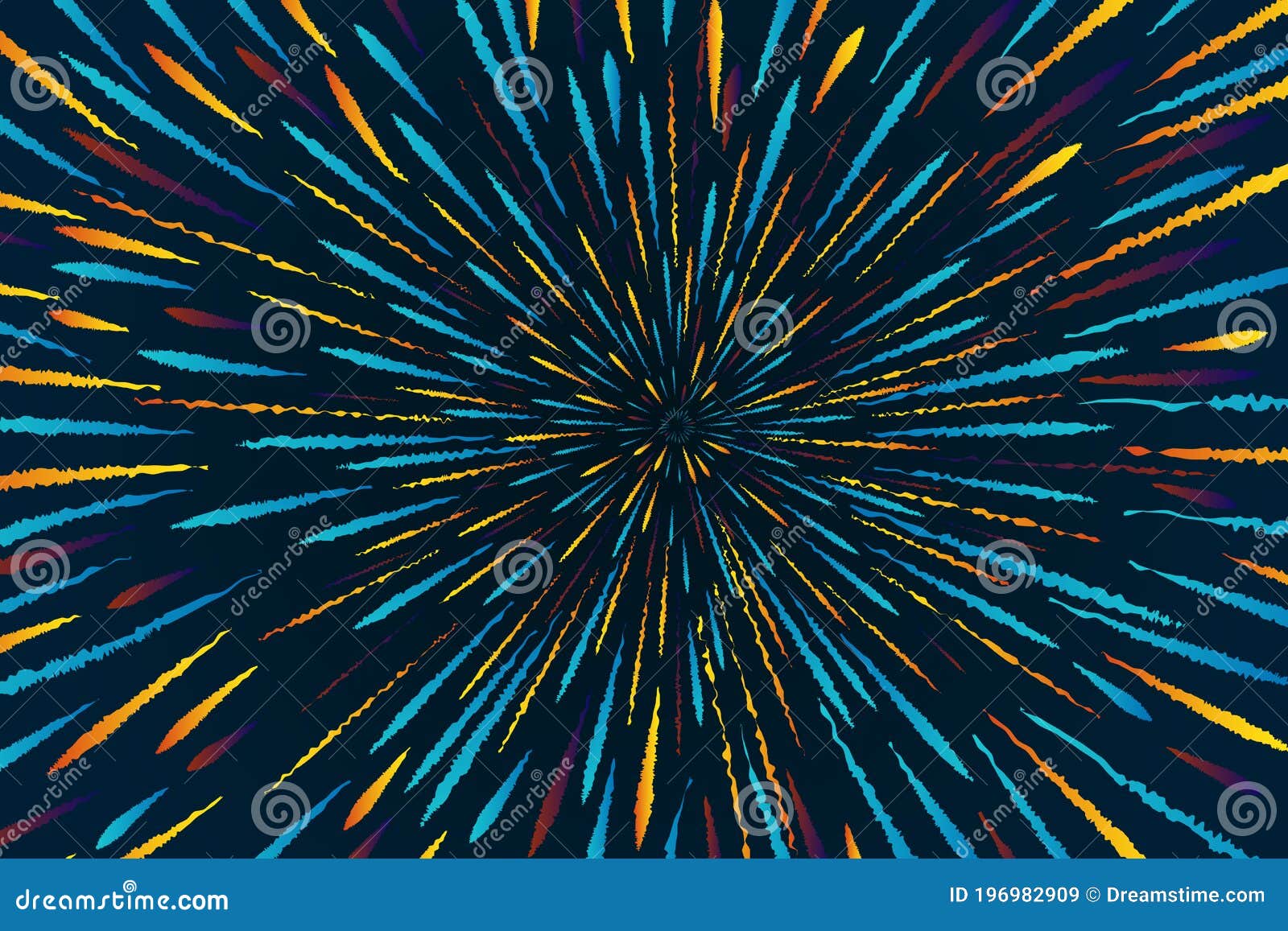 Abstract Circular Speed Geometric Background. Light Rays. Neon Stock ...