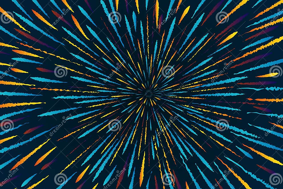 Abstract Circular Speed Geometric Background. Light Rays. Neon Stock ...