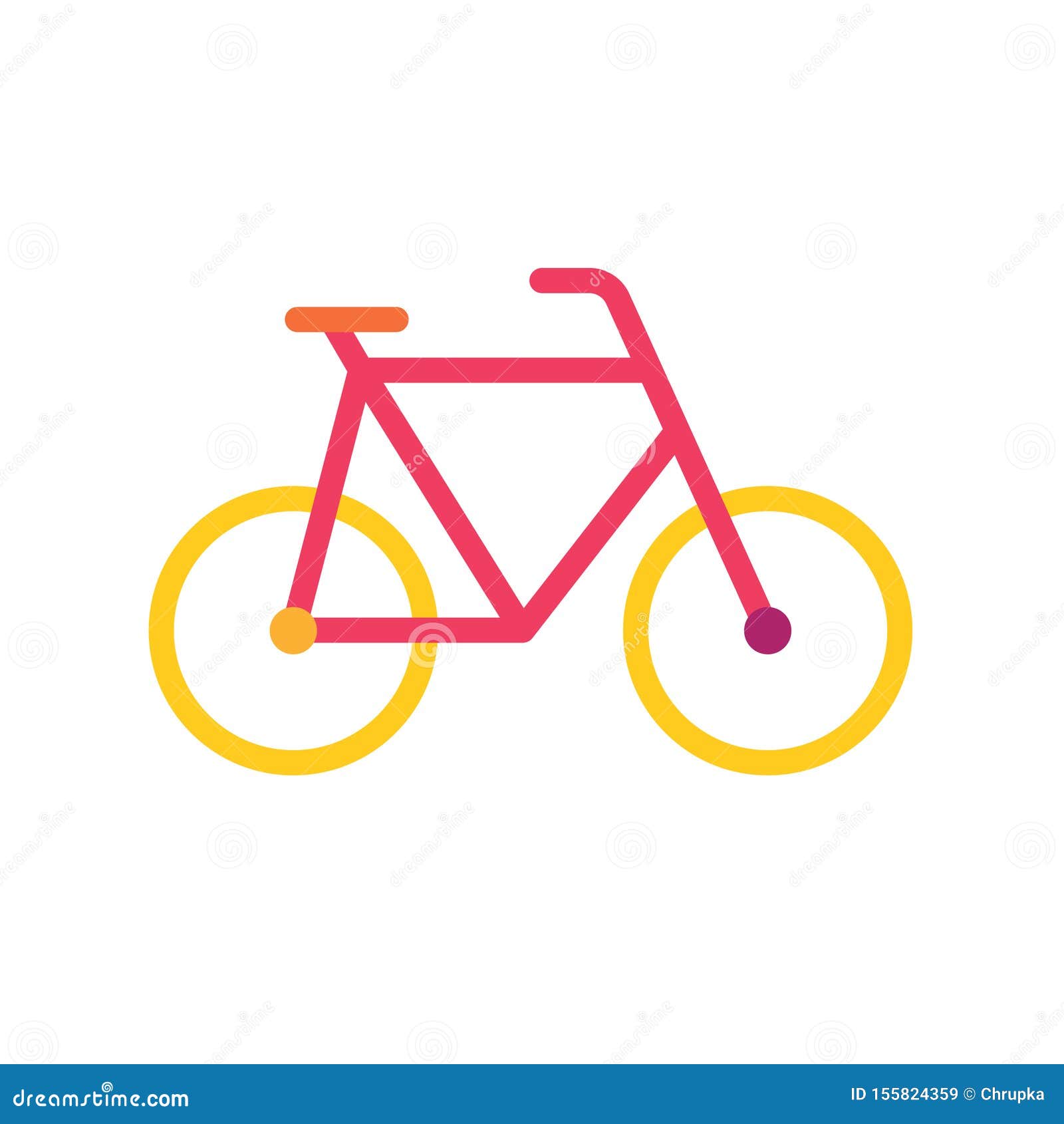 Colorful bike icon stock vector. Illustration of outdoor - 155824359
