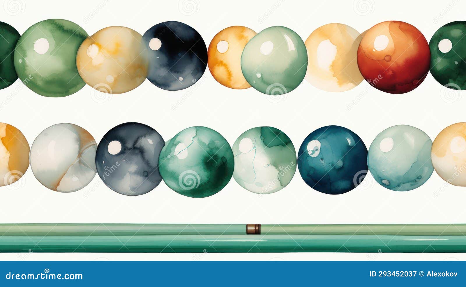 Colorful Billiard Balls and Cues Seamless Pattern AI Generated Stock ...