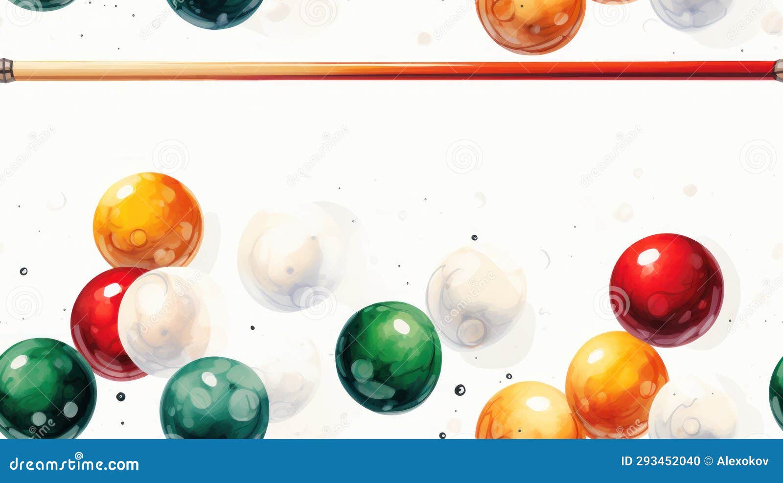 Colorful Billiard Balls and Cues Seamless Pattern AI Generated Stock ...
