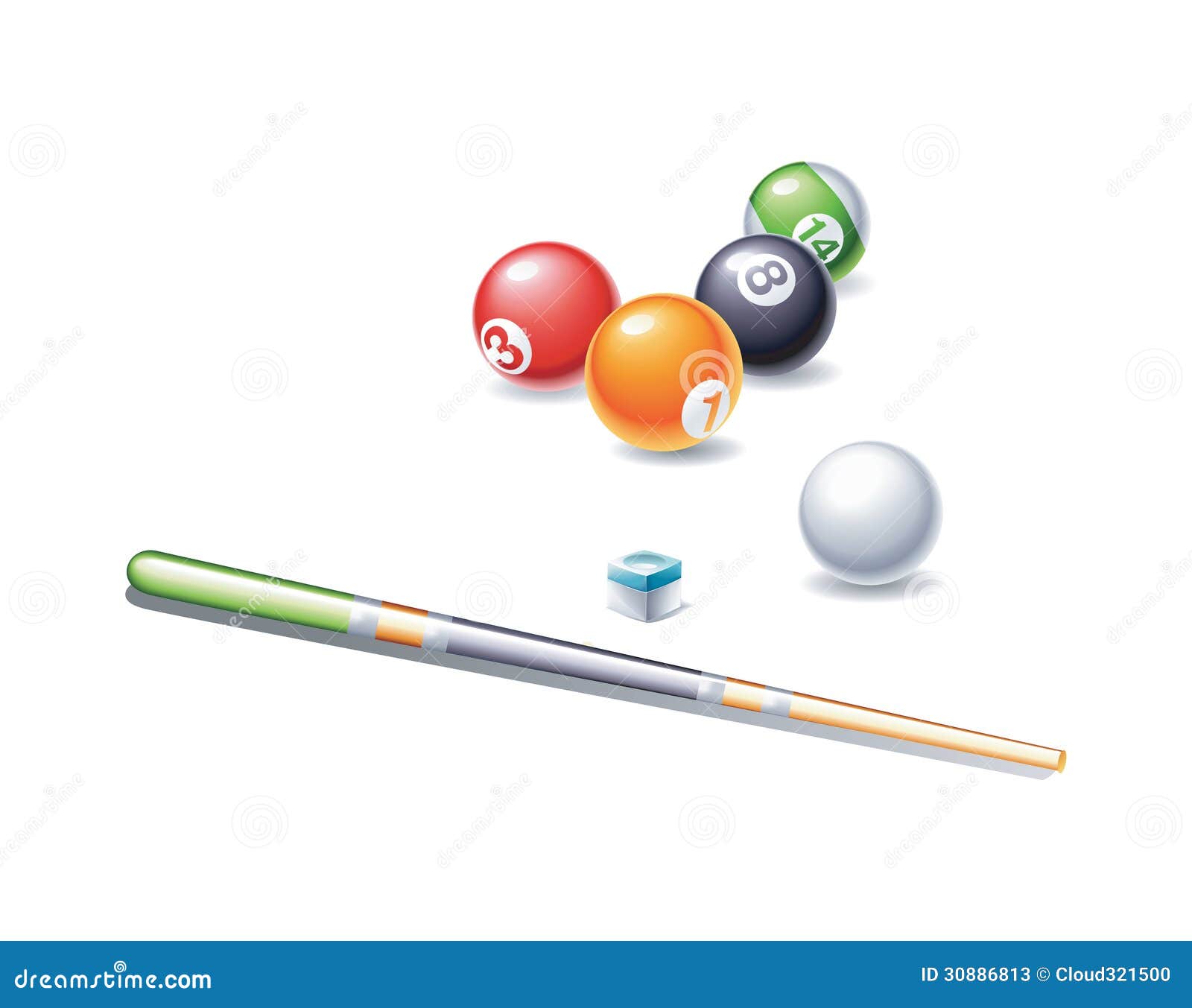 Colorful billiard balls stock vector. Illustration of concept - 30886813