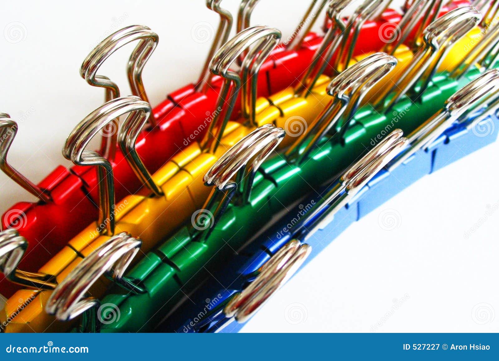 Colorful binder clips stock image. Image of business, rows - 527227