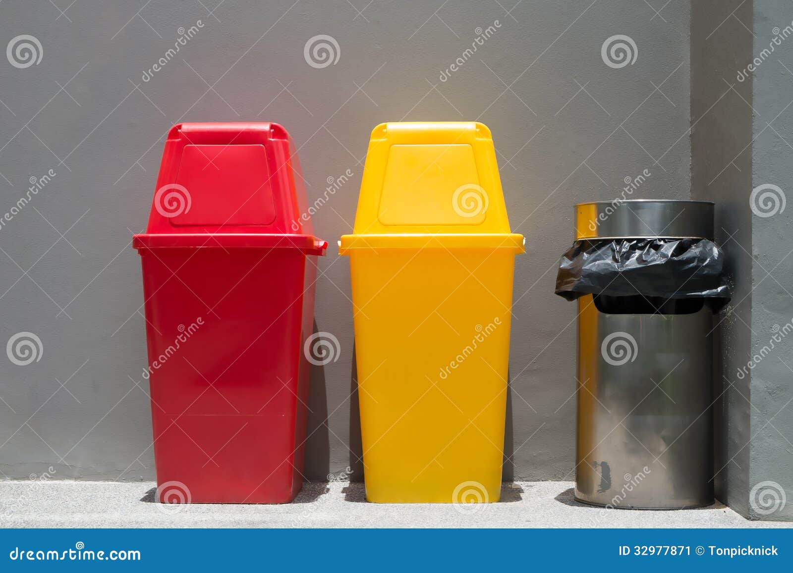 Colorful Bins and Smoke Bin Stock Image - Image of plastic, collect ...
