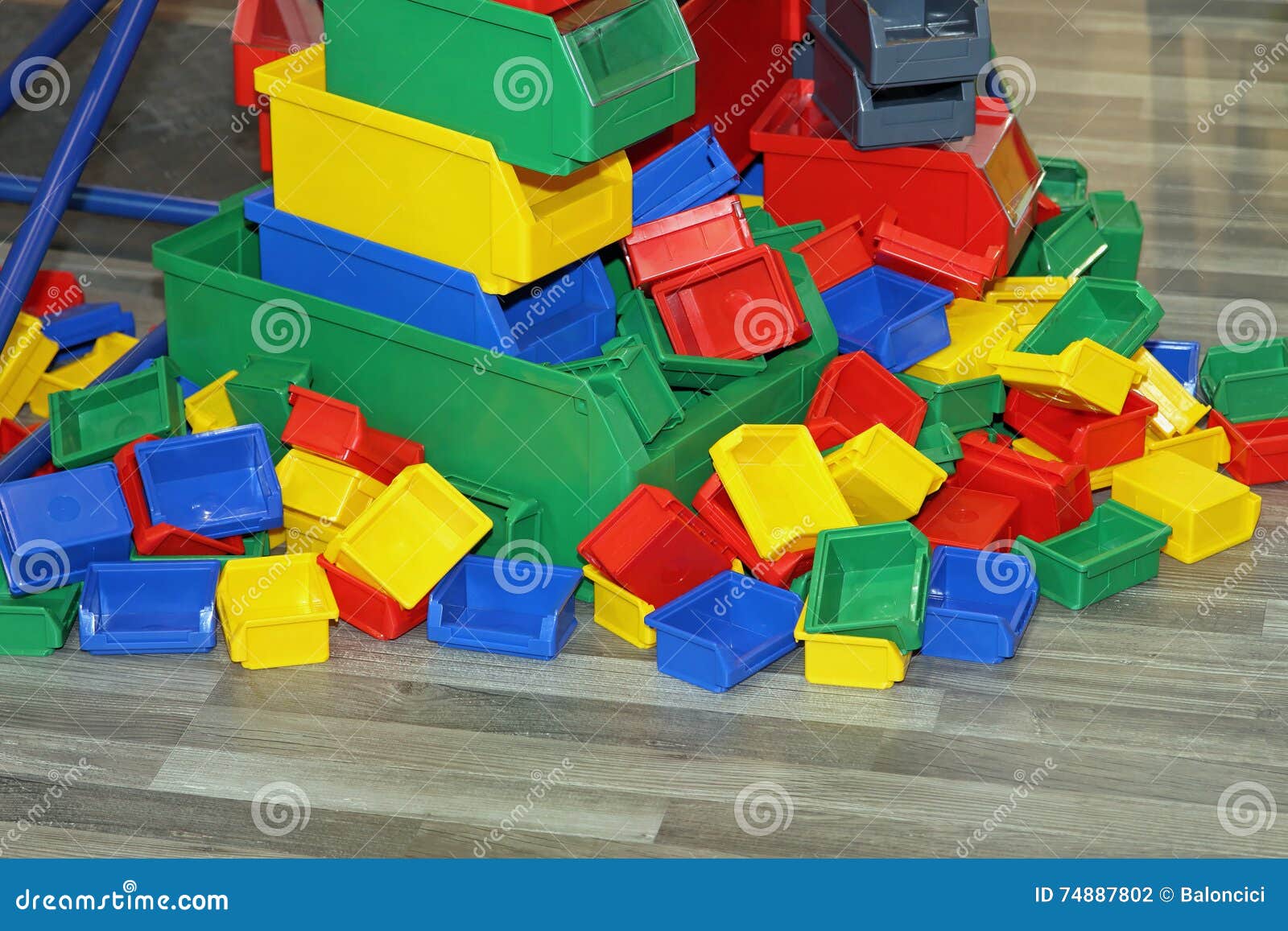 Colorful Bins and Trays stock photo. Image of industrial - 74887802