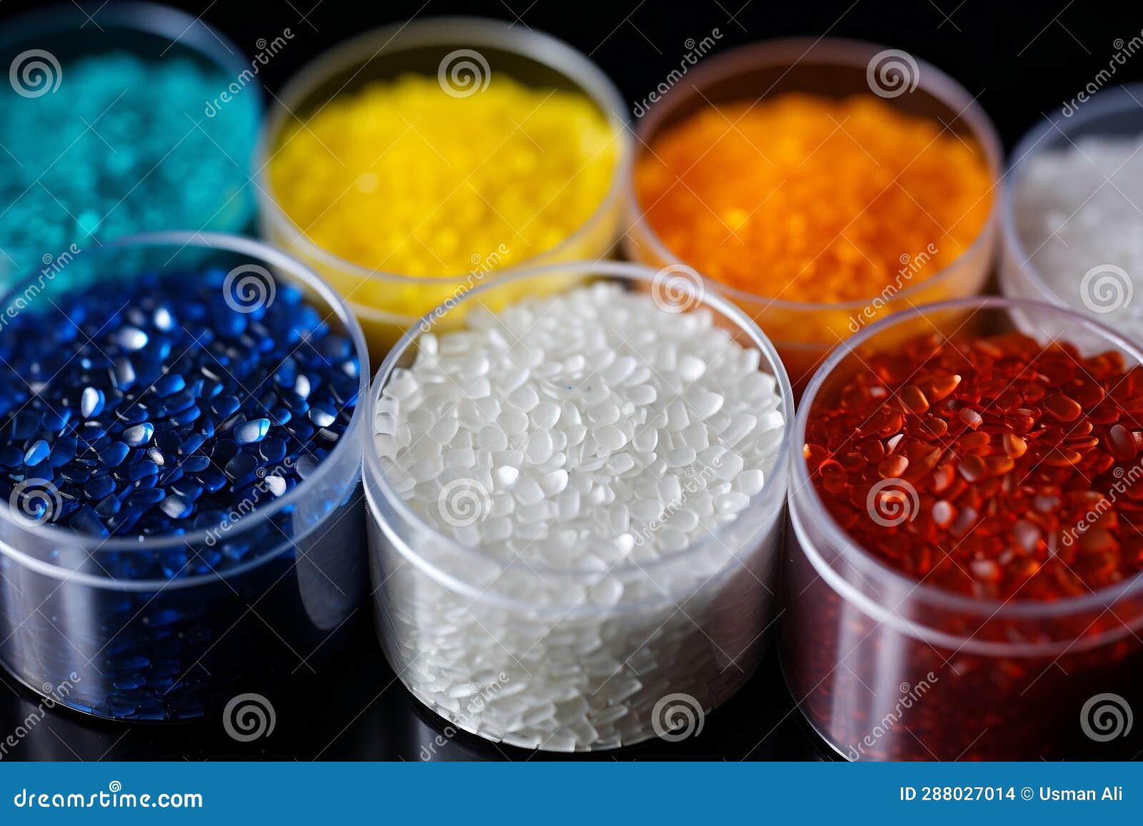 Colorful Biodegradable Plastic Grains Scattered..AI Stock Illustration ...