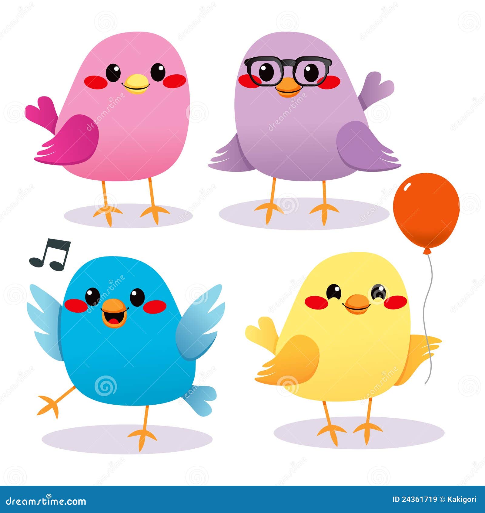 Colorful Bird Party stock vector. Illustration of cartoon - 24361719