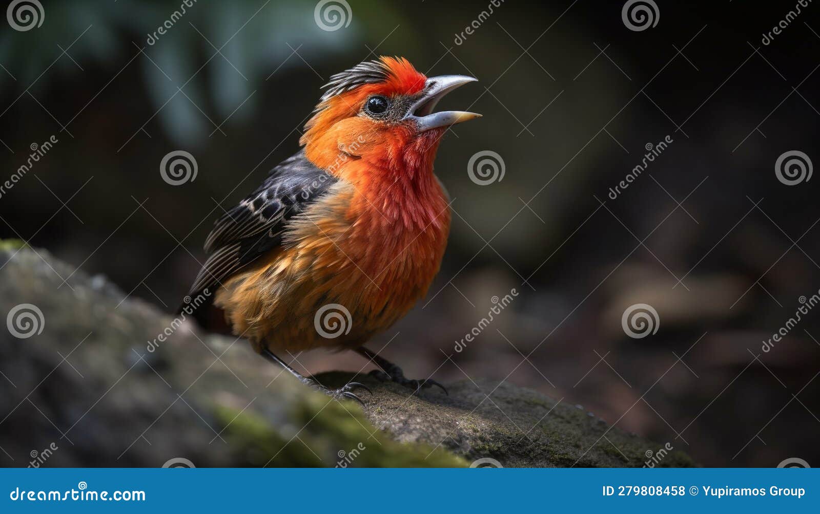 Colorful Bird Perched on Branch, Gazing at Camera in Forest Generated ...