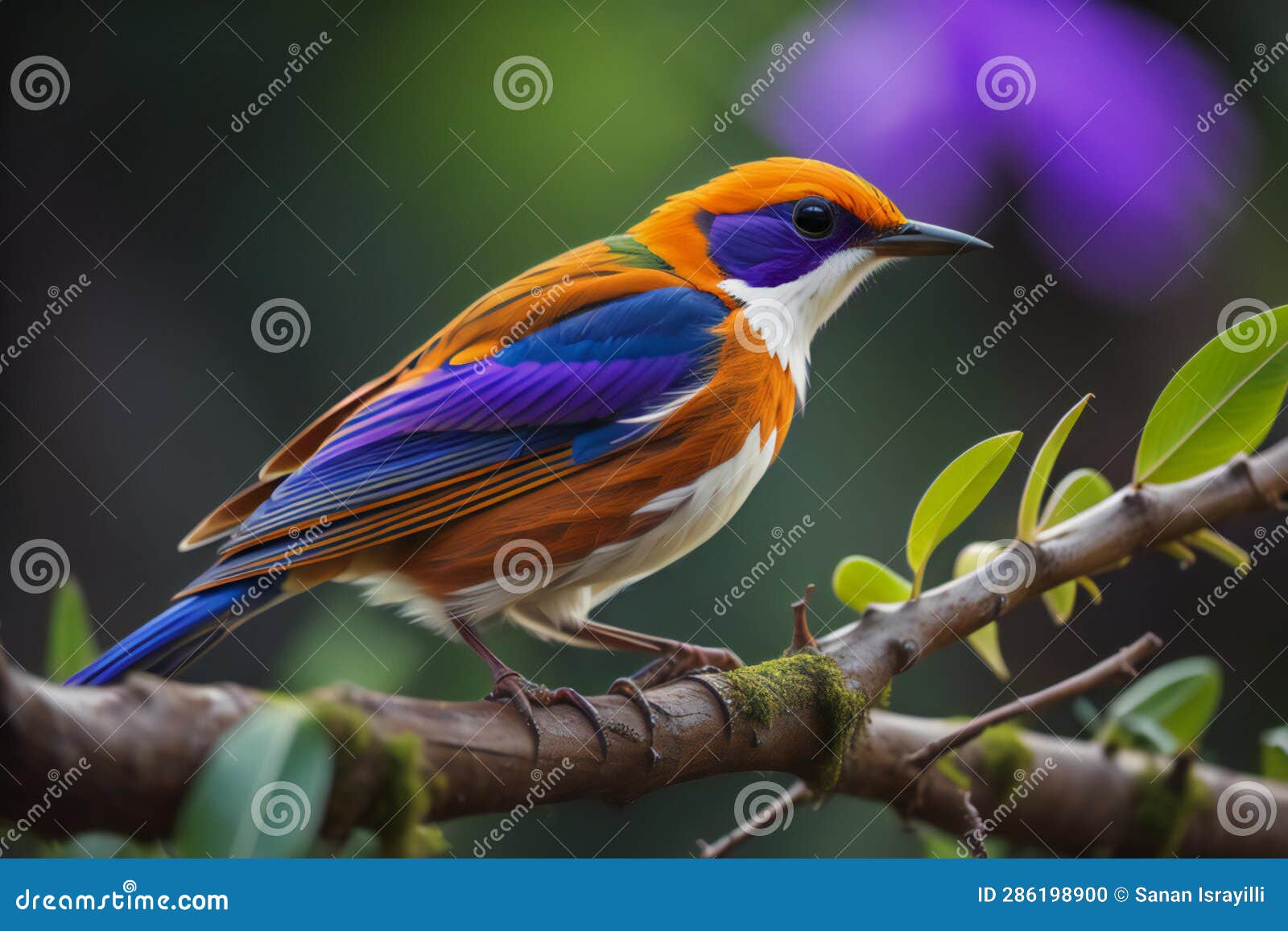 Colorful Bird Perched on a Branch in the Rainforest. Generative Ai ...