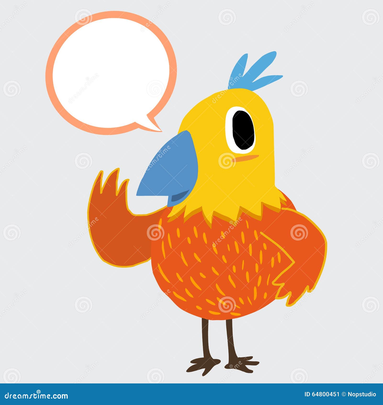Colorful bird talking stock vector. Illustration of cartoon - 64800451