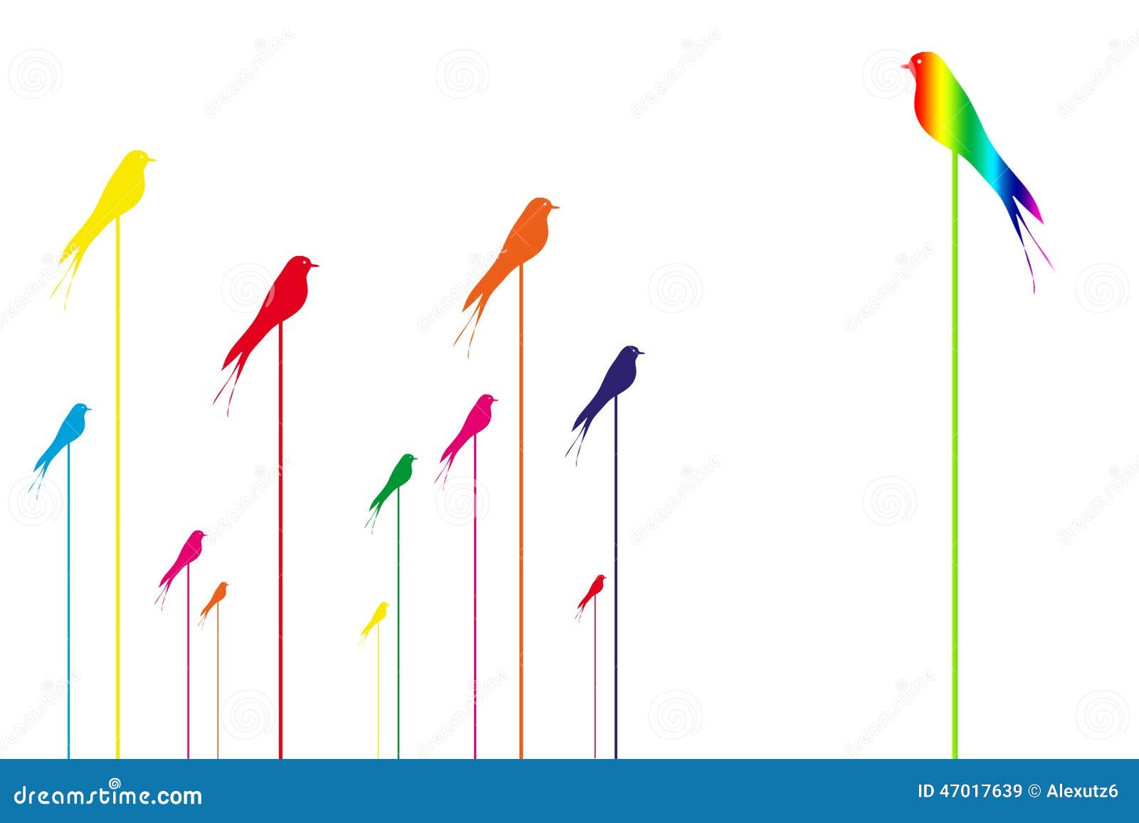 Colorful Birds Army stock illustration. Illustration of nature - 47017639