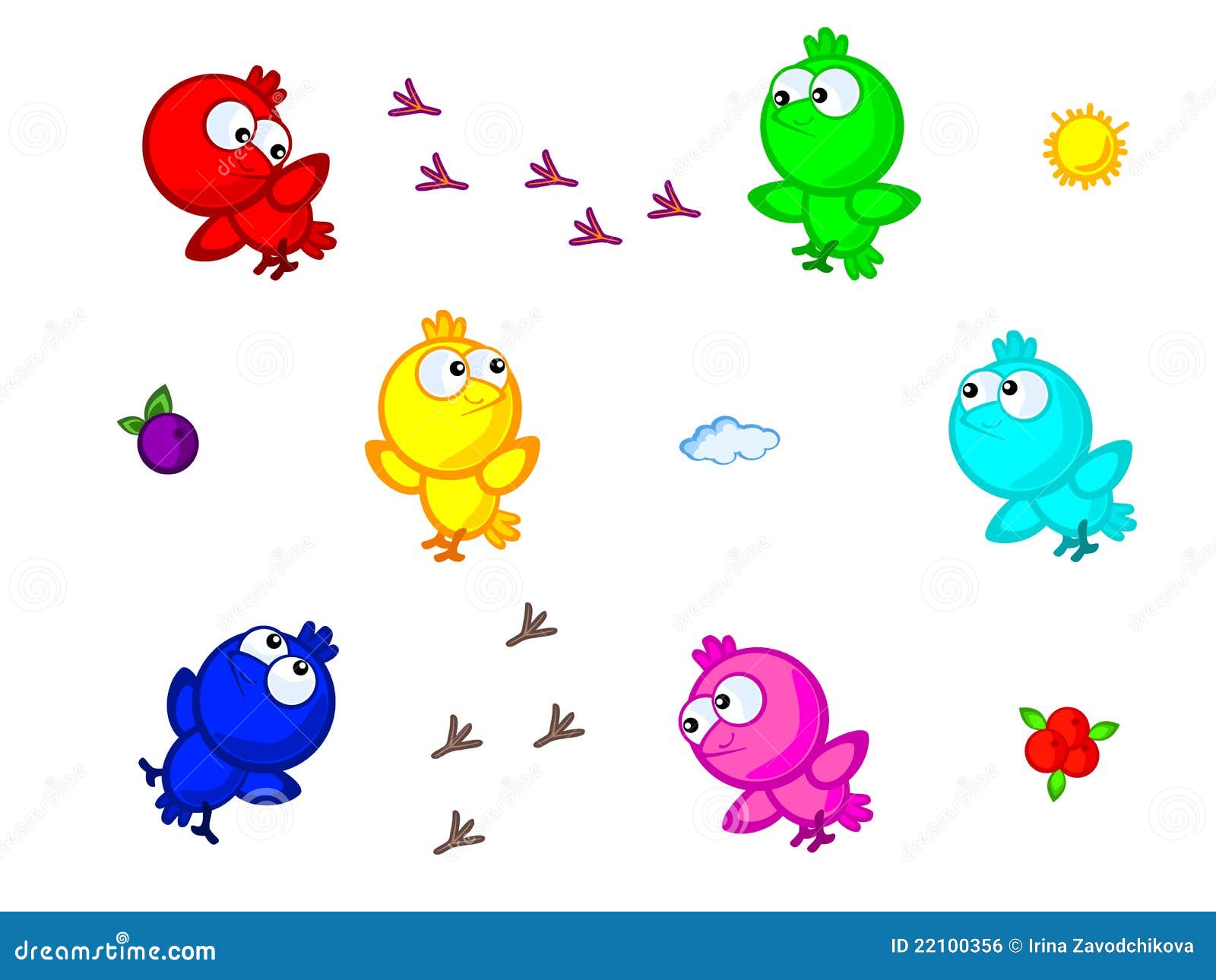 Colorful Birds Birdhouses, Vector Illustration Vibrant Colors Flat ...