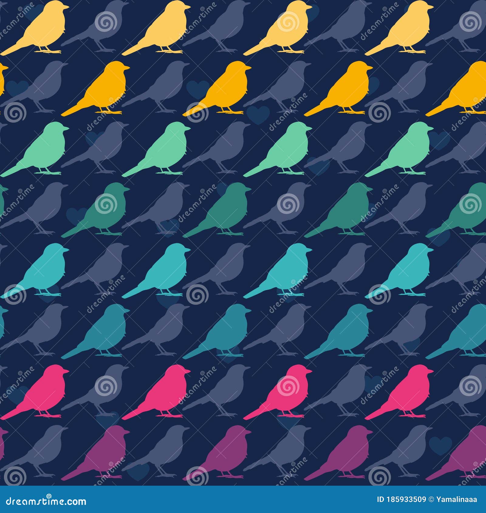 Colorful Birds Seamless Pattern Stock Vector - Illustration of bird ...