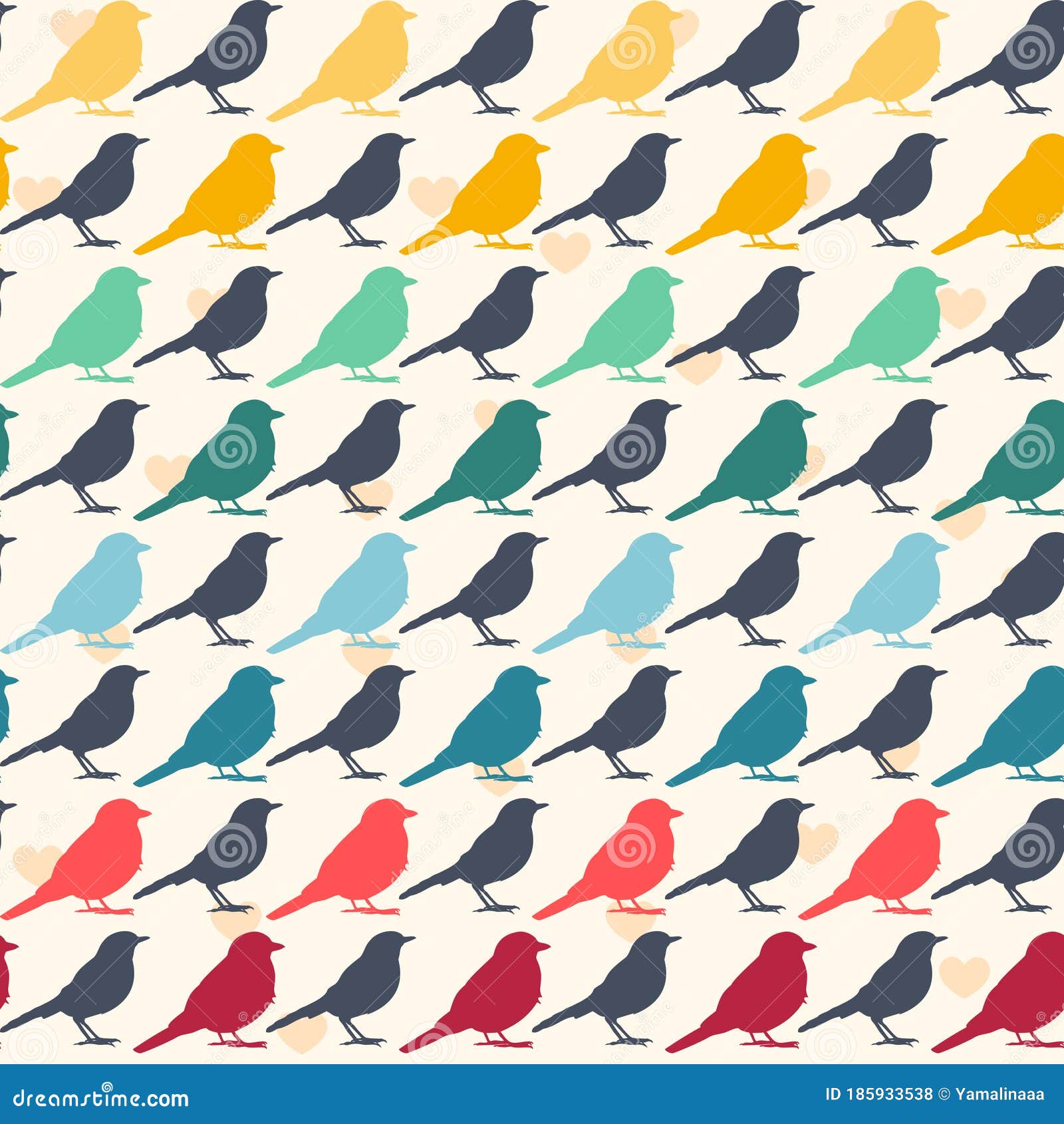 Colorful Birds Seamless Pattern Stock Vector - Illustration of paper ...