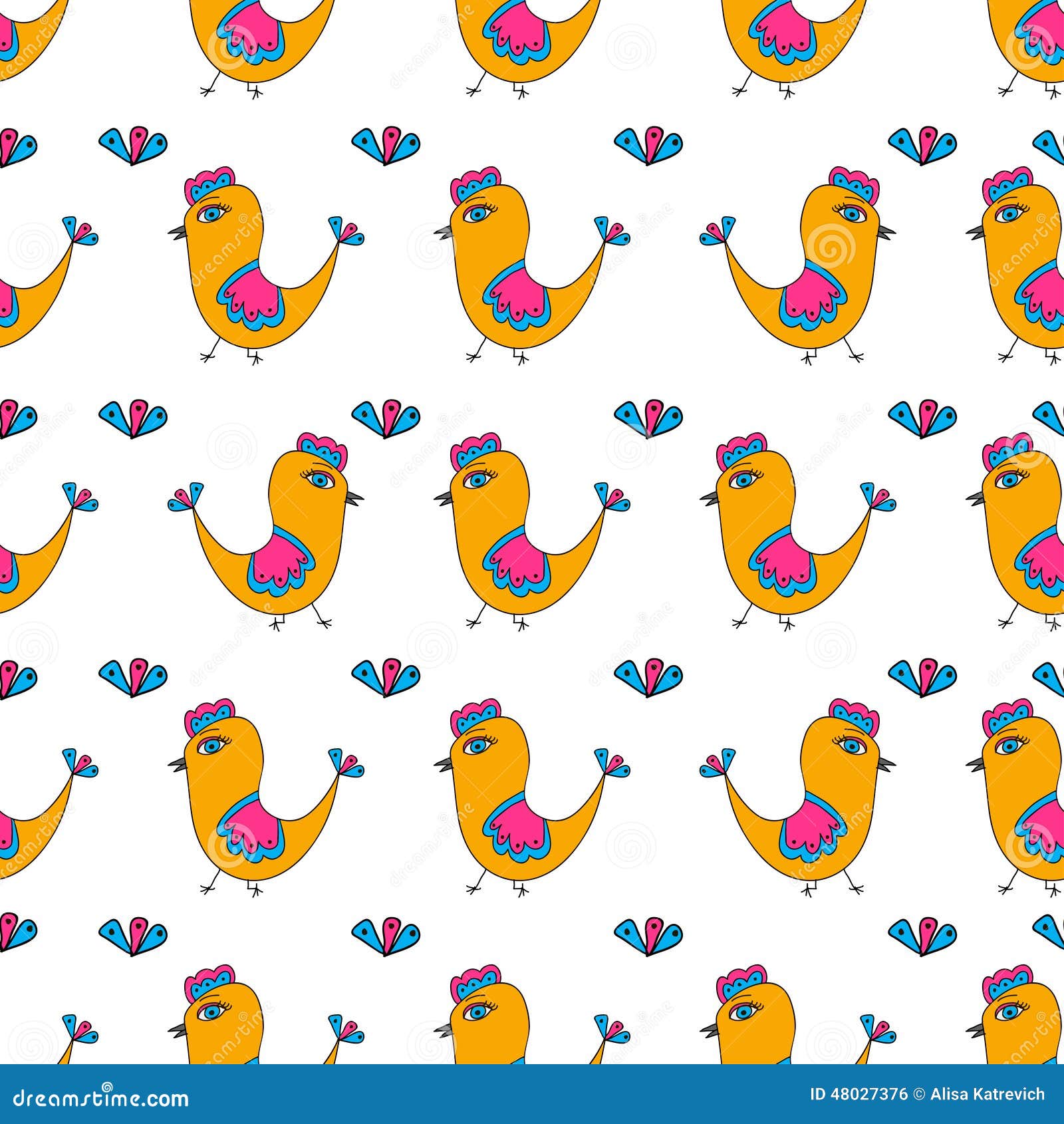 Colorful Birds Seamless Pattern on a Background. Stock Vector ...