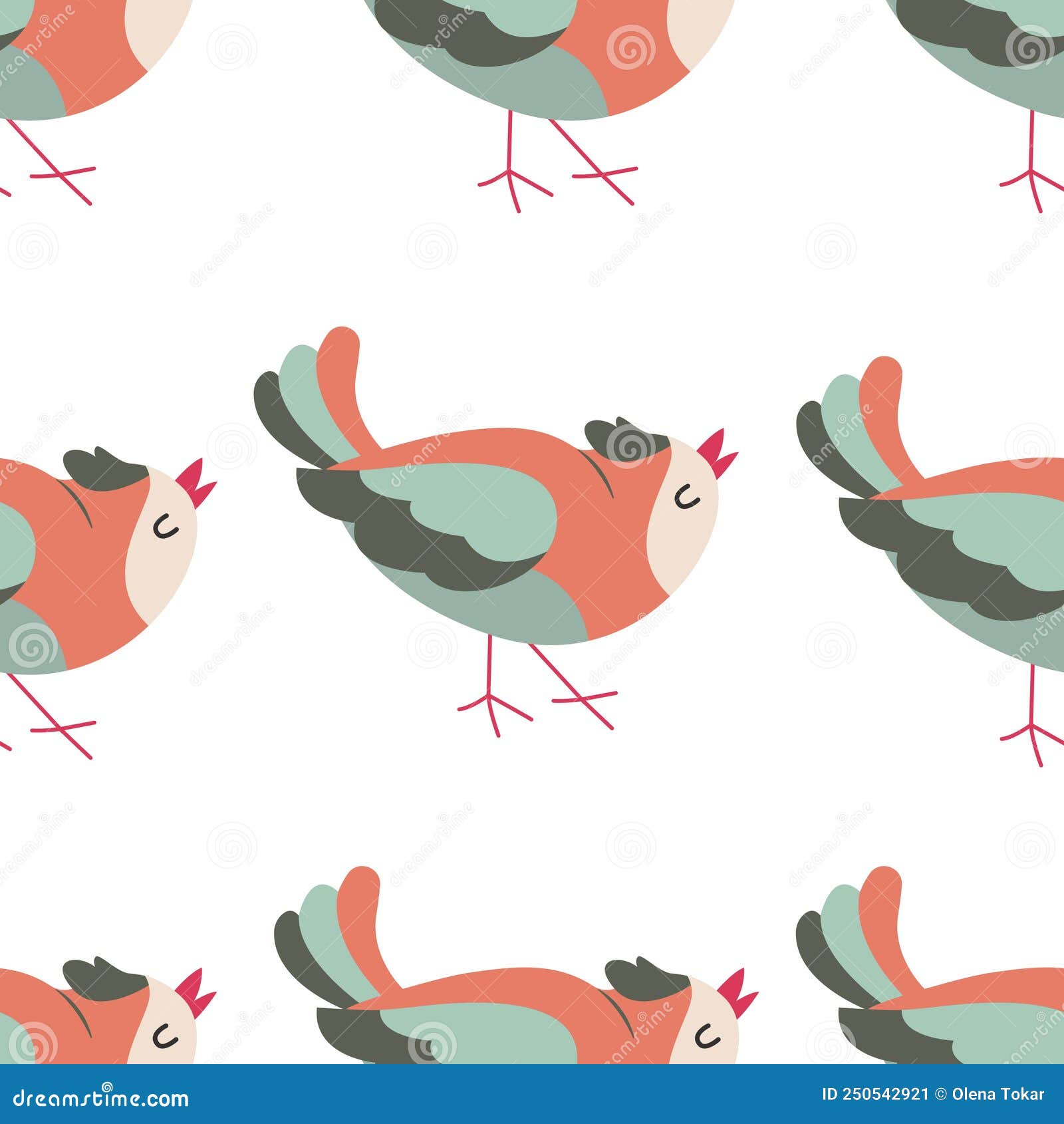 Colorful Birds Seamless Pattern. Exotic Birds in Different Print Poses ...