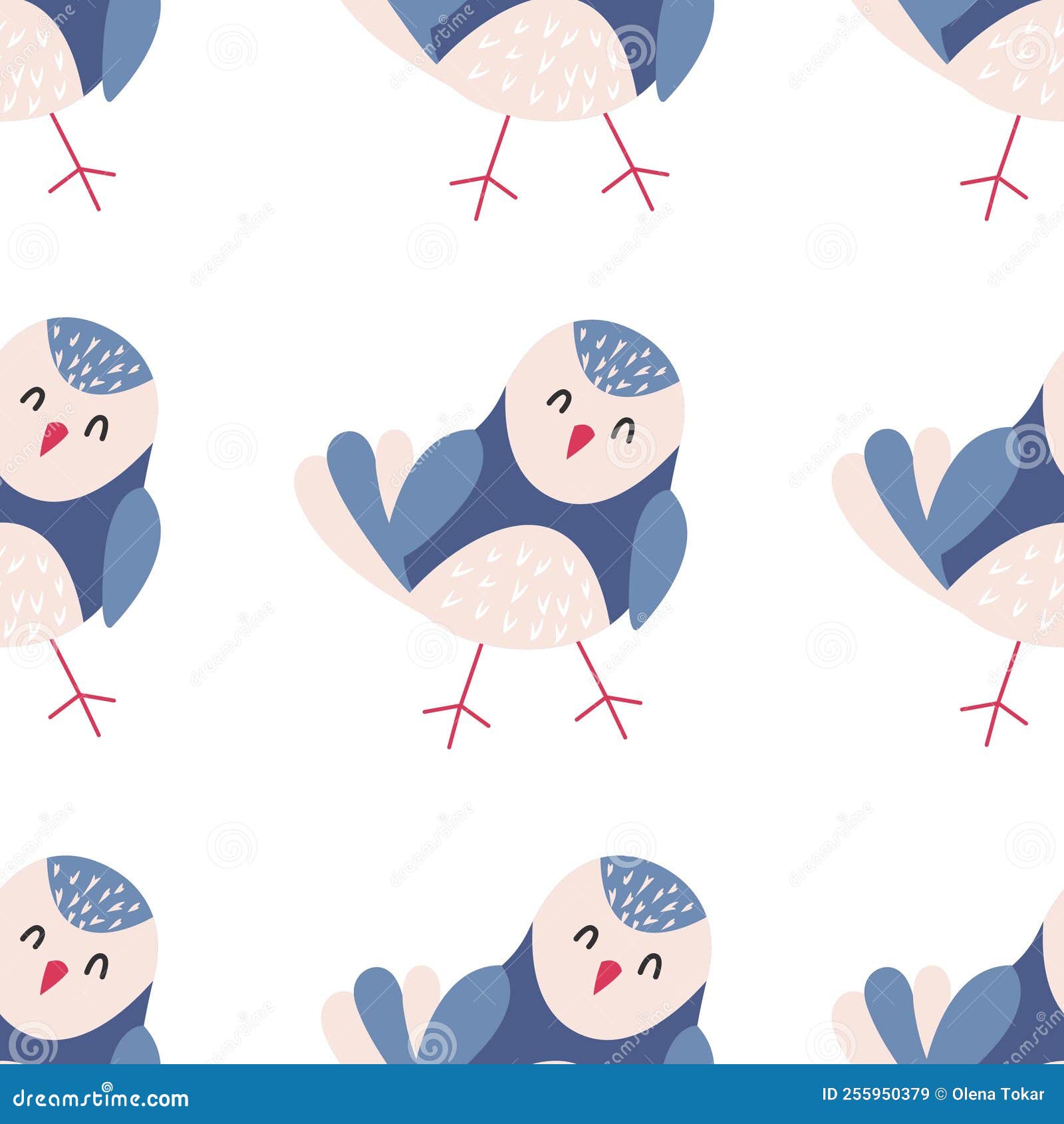 Colorful Birds Seamless Pattern. Exotic Birds in Different Print Poses ...