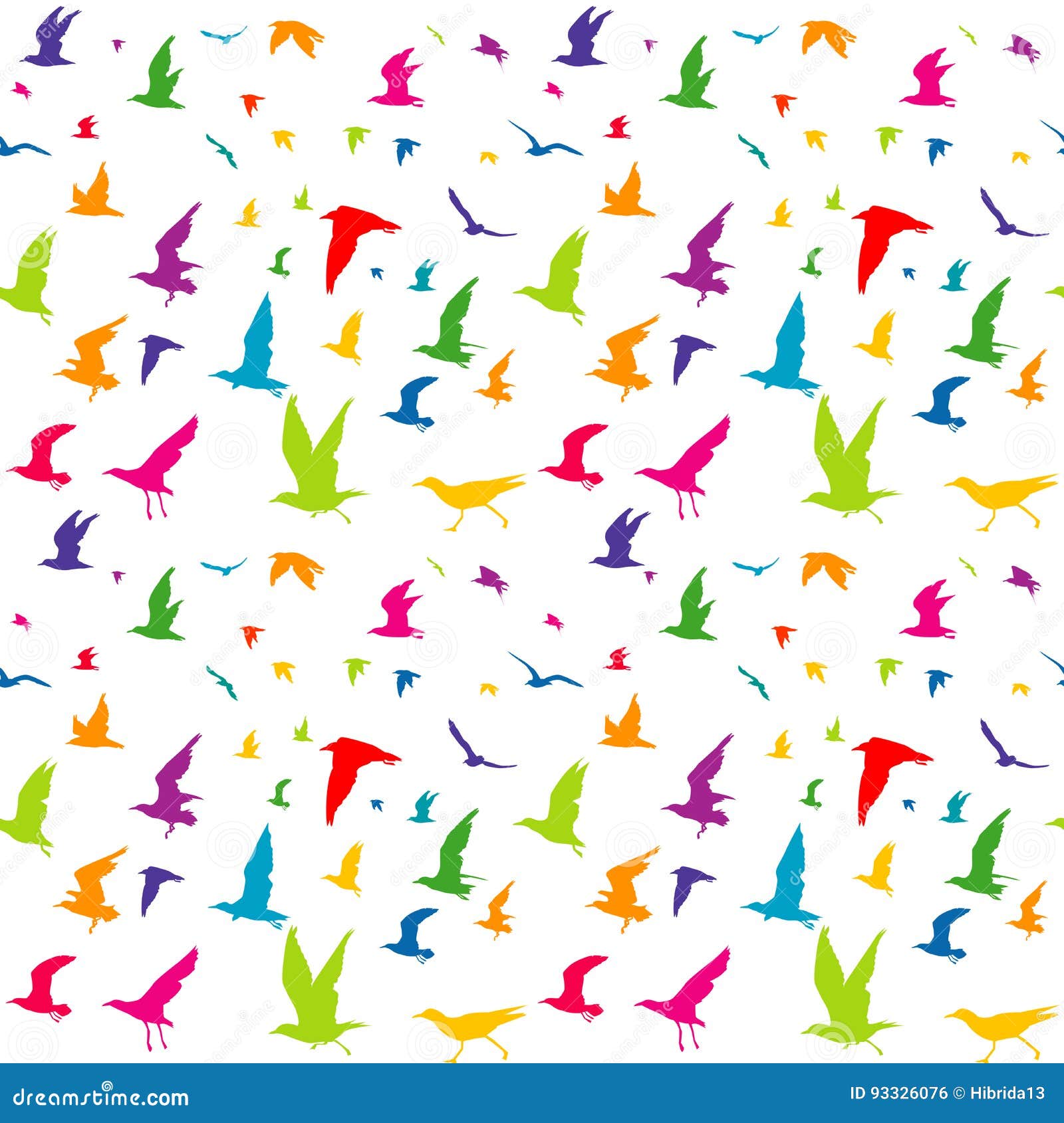 Colorful Birds Seamless Pattern Stock Vector - Illustration of bird ...