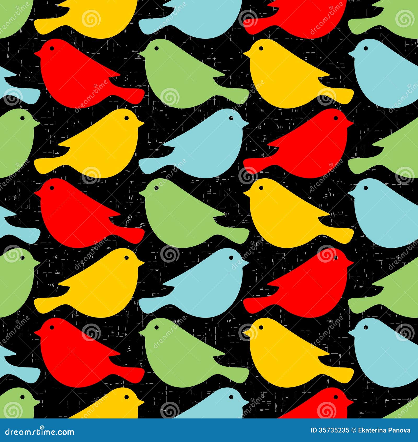 Colorful Birds Seamless Patterns. Stock Vector - Illustration of ...