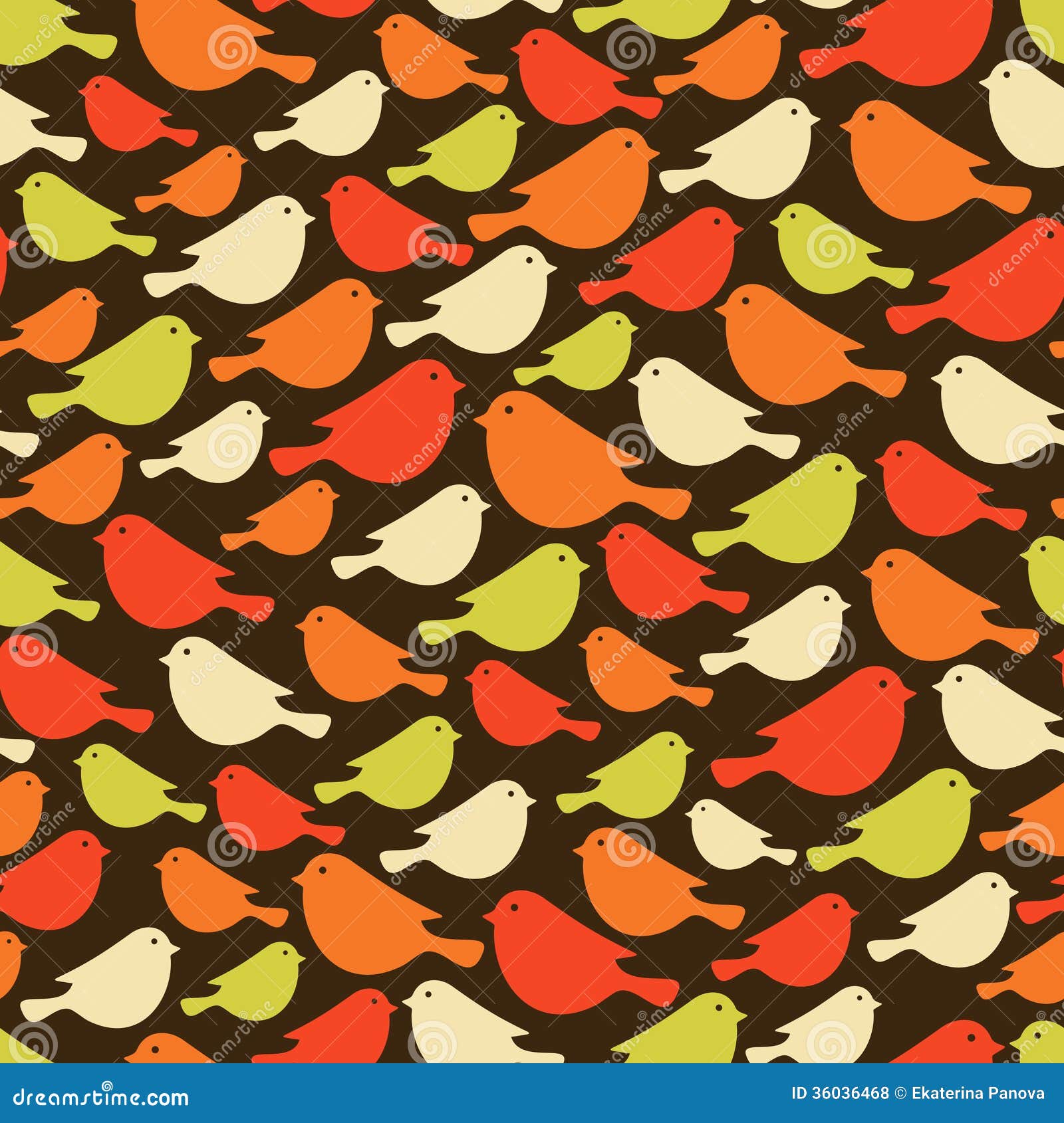 Colorful Birds Seamless Patterns. Stock Vector - Illustration of fall ...
