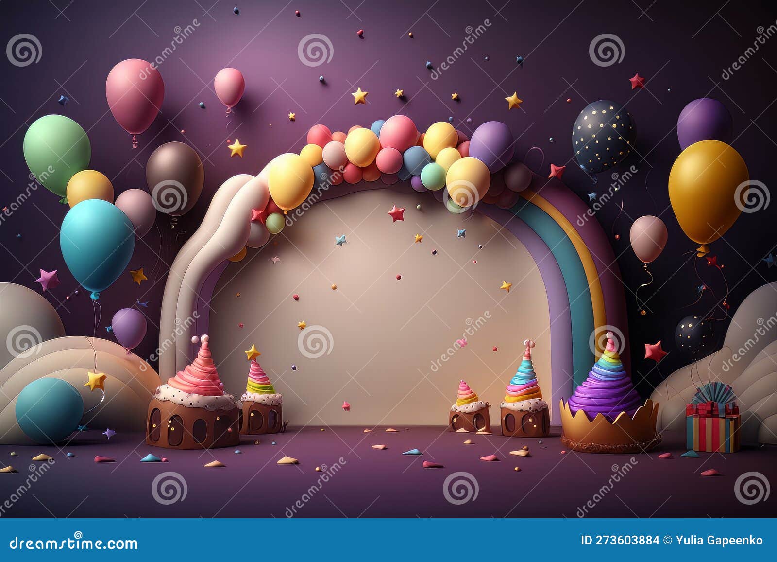 Colorful Birthday Background With Balloons. Generative AI Illustrations ...