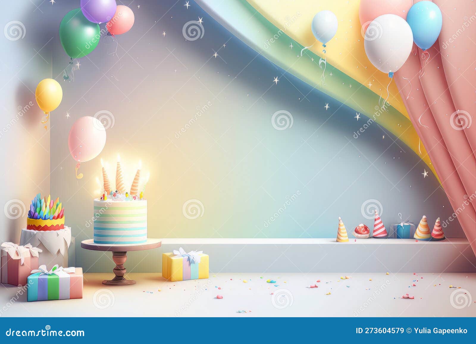 Colorful Birthday Background With Balloons. Generative AI Illustrations ...