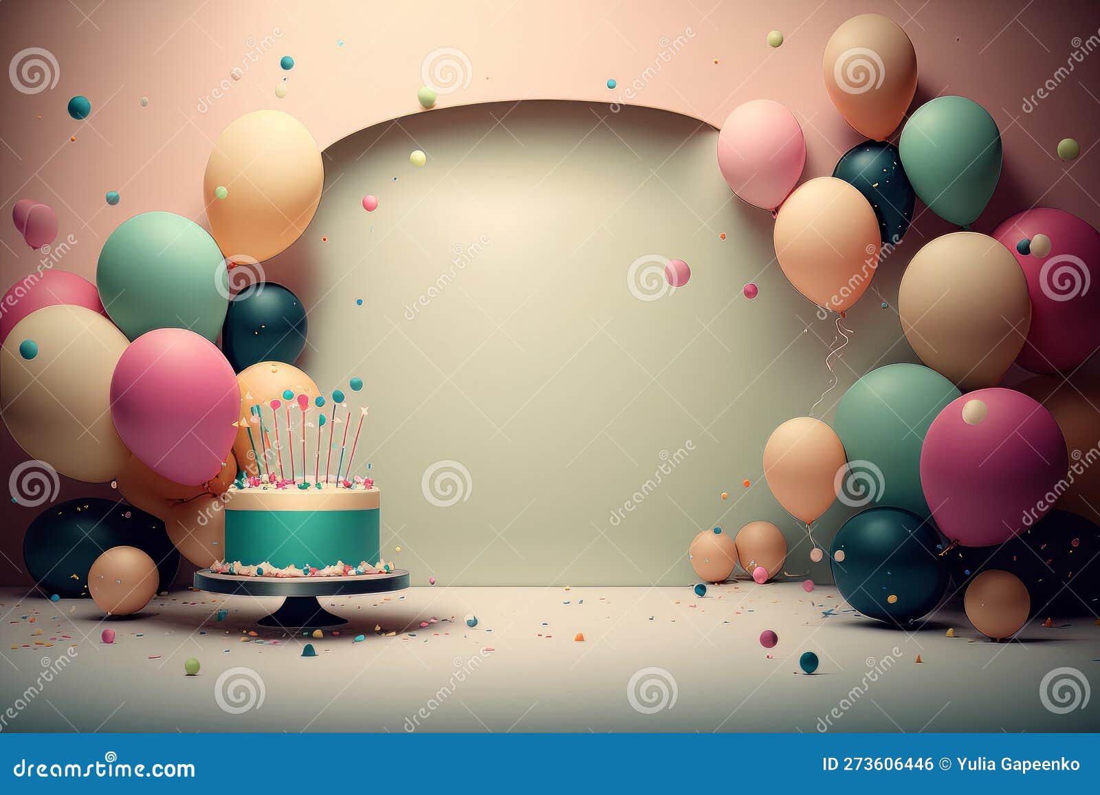 Colorful Birthday Background With Balloons. Generative AI Illustrations ...