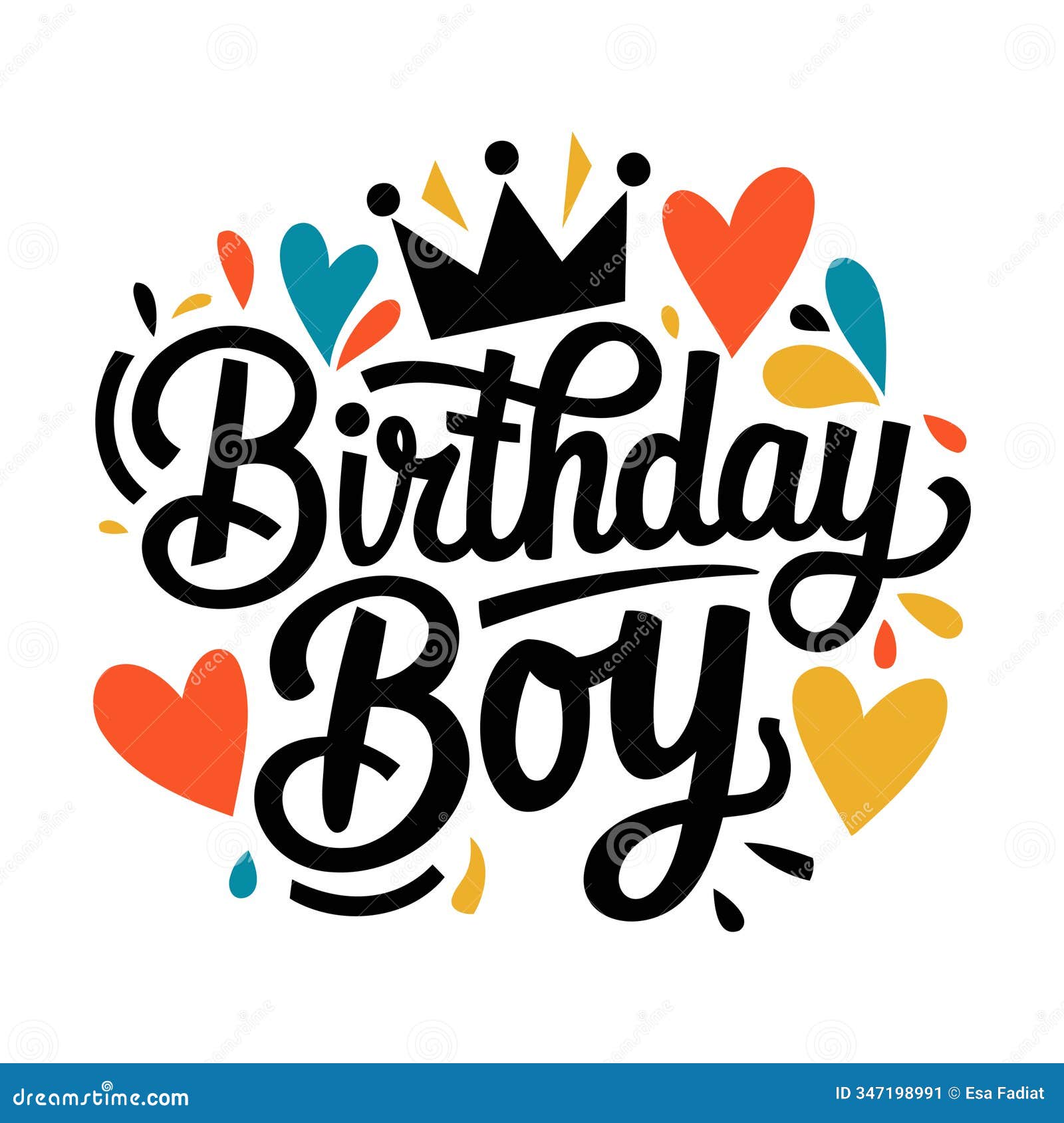 Colorful Birthday Boy Celebration Design Stock Vector - Illustration of ...
