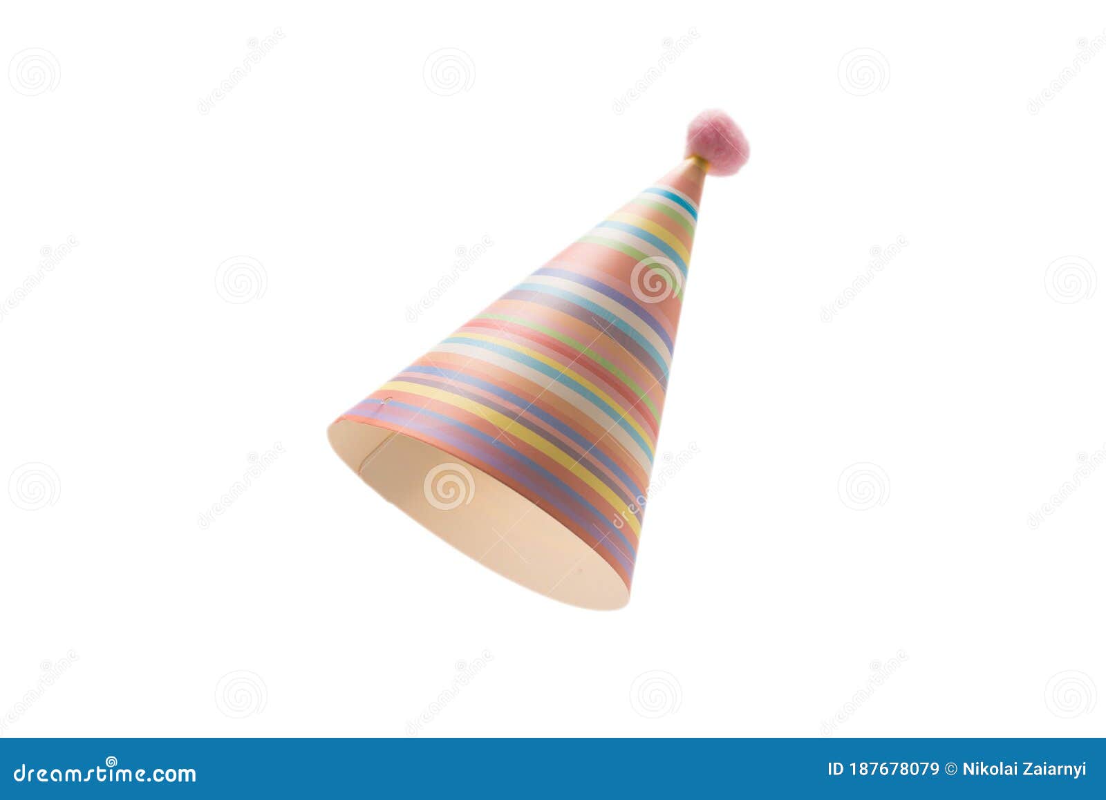 Colorful Birthday Cap Isolated on White Stock Image - Image of birthday ...