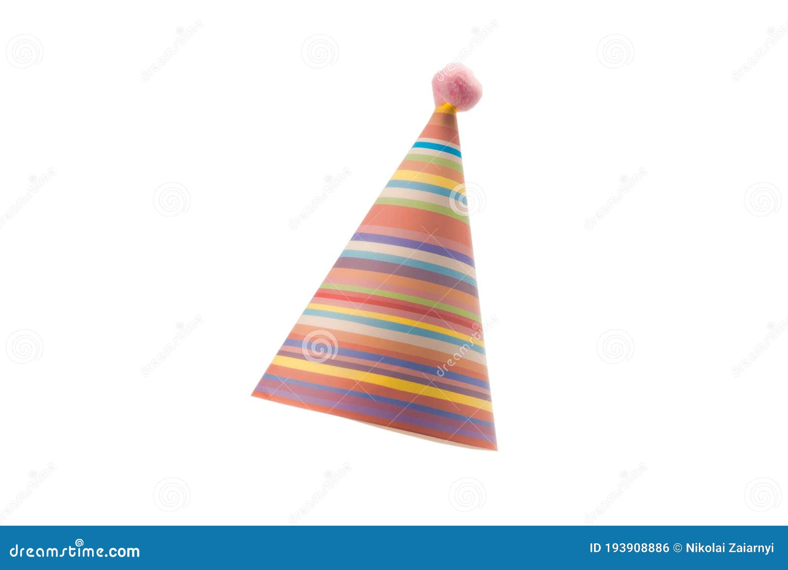 Colorful Birthday Cap Isolated on White Stock Photo - Image of decor ...