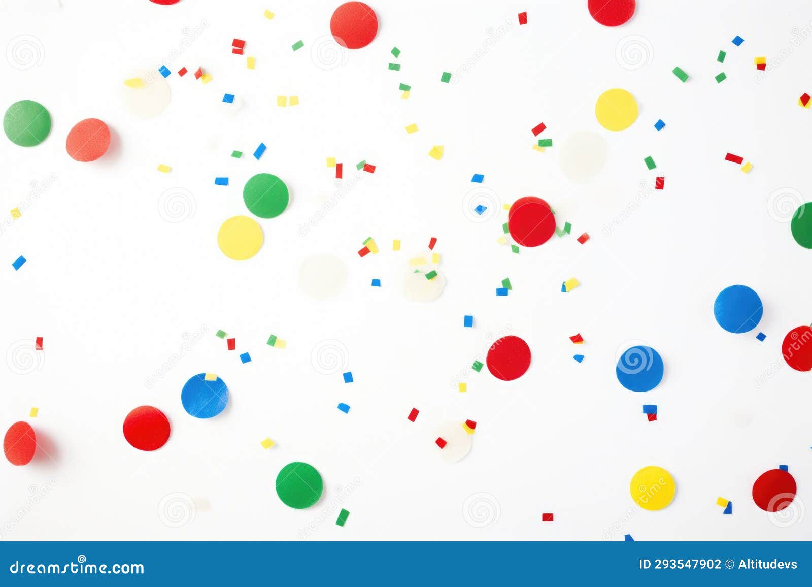 Colorful Birthday Confetti Scattered on White Background Stock Photo ...