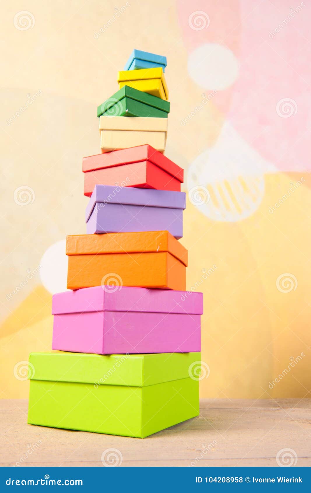 Colorful birthday gifts stock photo. Image of interior - 104208958