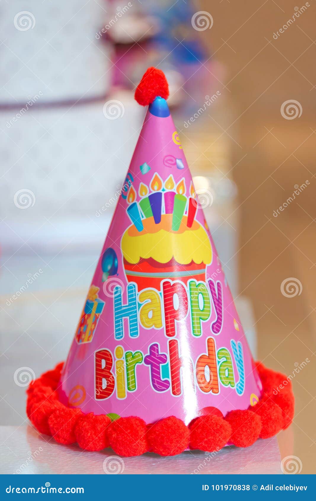 Colorful Birthday Party Pink Caps Stock Photo - Image of cheerful ...