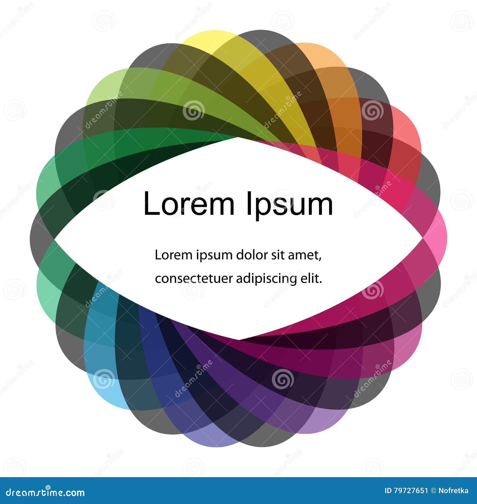 Colorful And Black Overlapping Transparent Elements Twisted In Circle ...