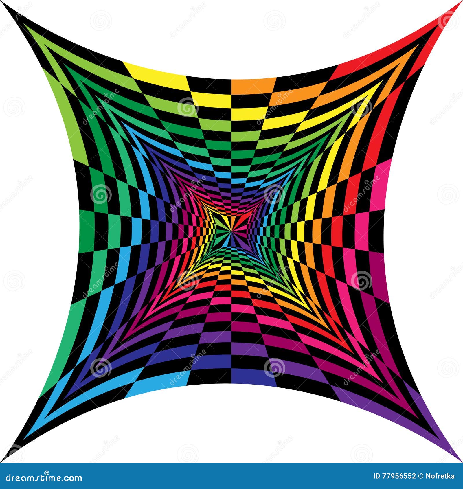Colorful And Black Spirals Of Concave Rectangles Expanding From The ...