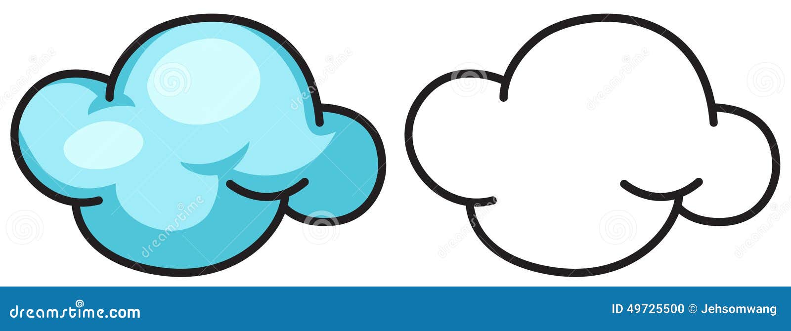 White Cloud Symbol For Cloudscape Background. Cartoon Clouds Symbols ...