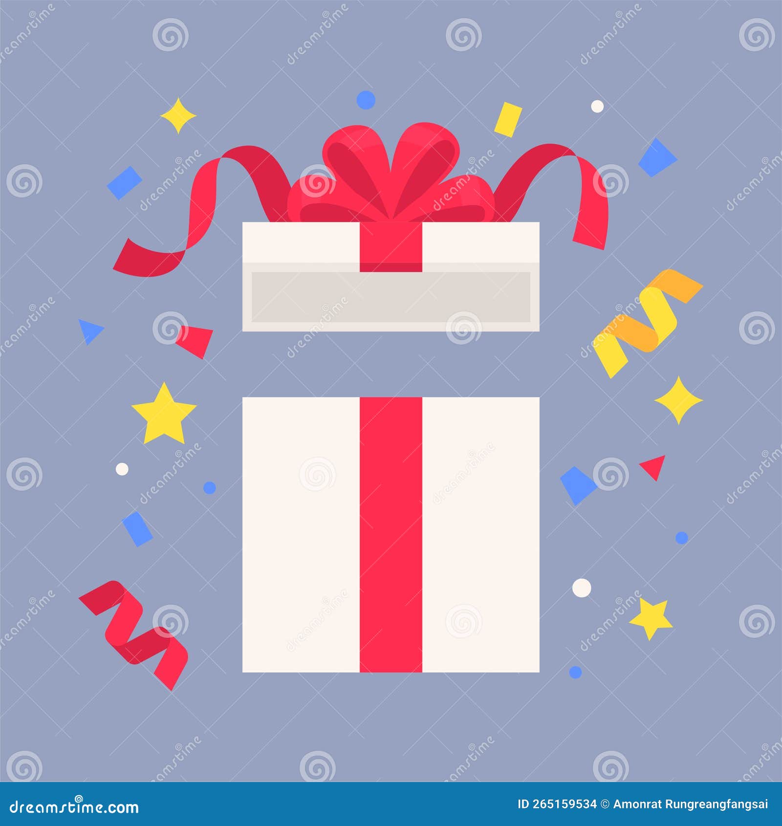 Colorful Blank Gift Box in Flat Design for Using As Banner Stock Vector ...