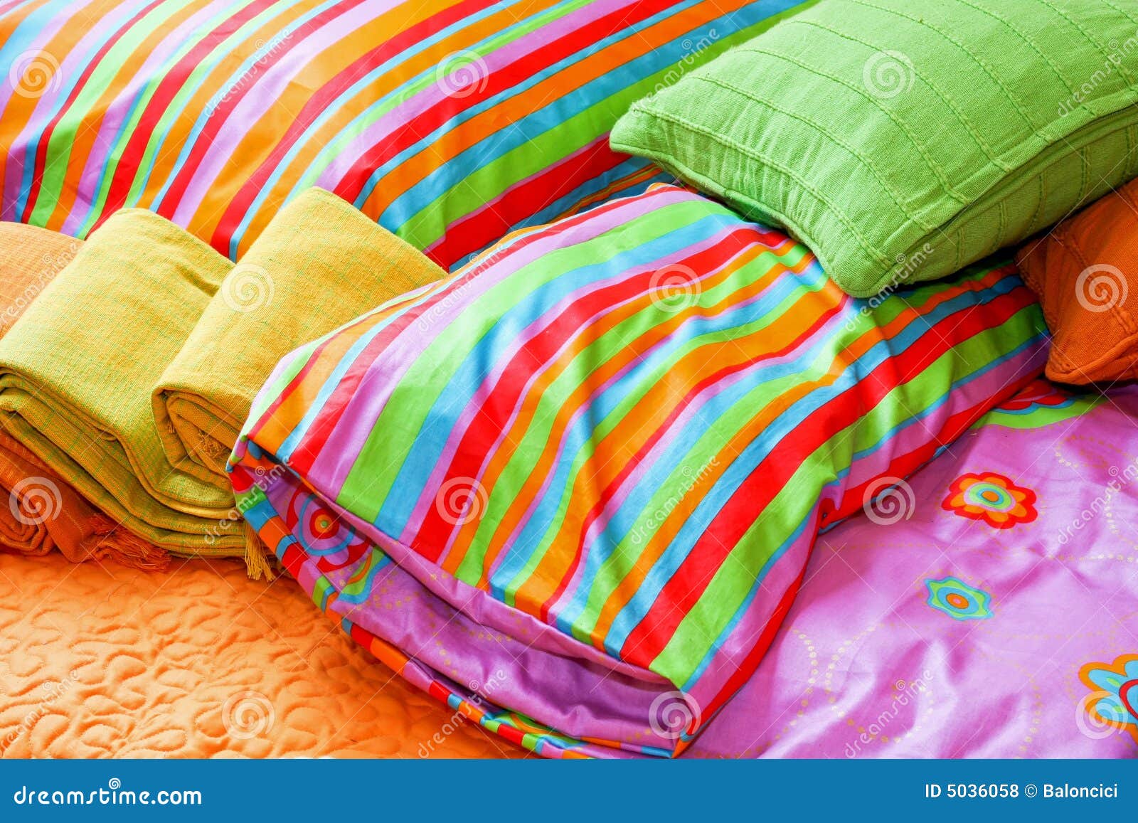 Colorful blanket stock photo. Image of bedding, cushions - 5036058