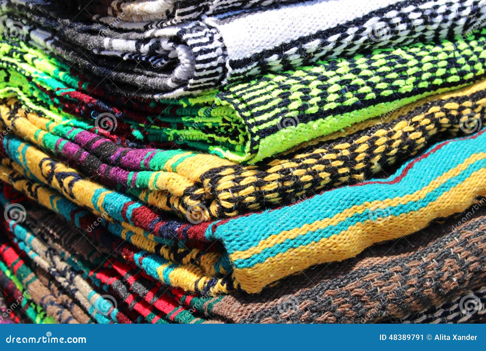Colorful blankets stock image. Image of folded, guatemala - 48389791