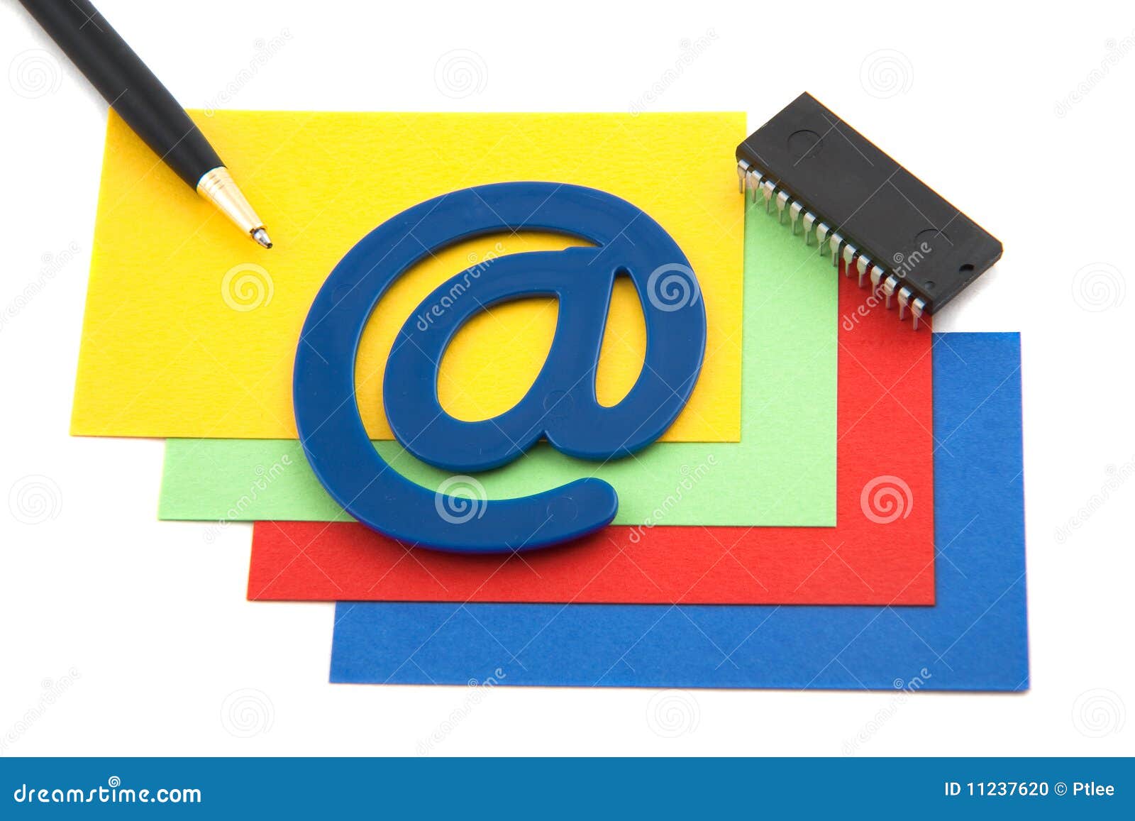 Colorful Blansk Cards with Email Symbol Stock Photo - Image of name ...