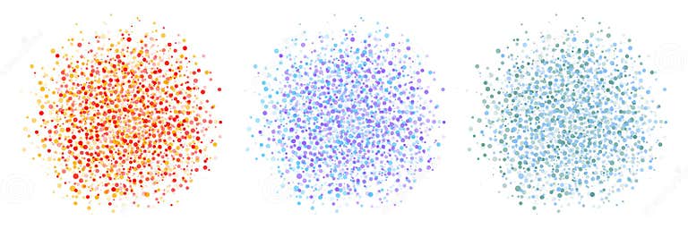 Colorful Blobs of Dots Pattern Set. Blots of Dot Backgrounds. Vector ...