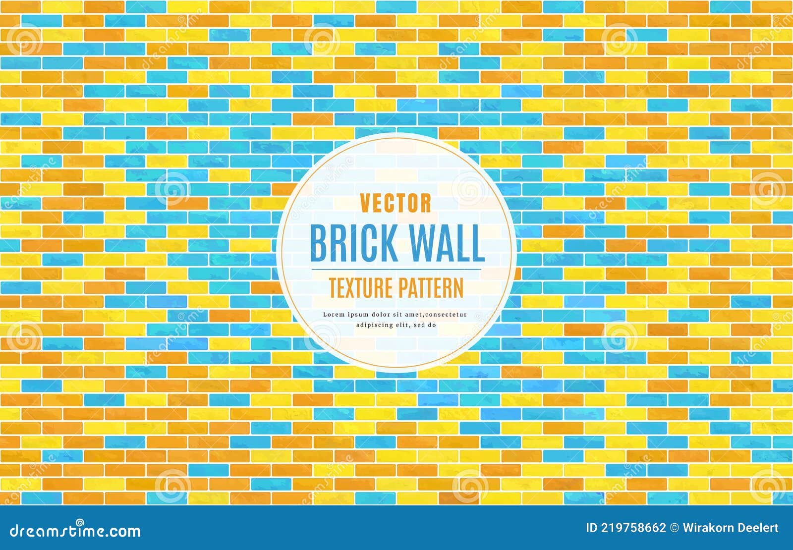 Colorful Block Brick Wall Pattern Texture Background Stock Vector ...