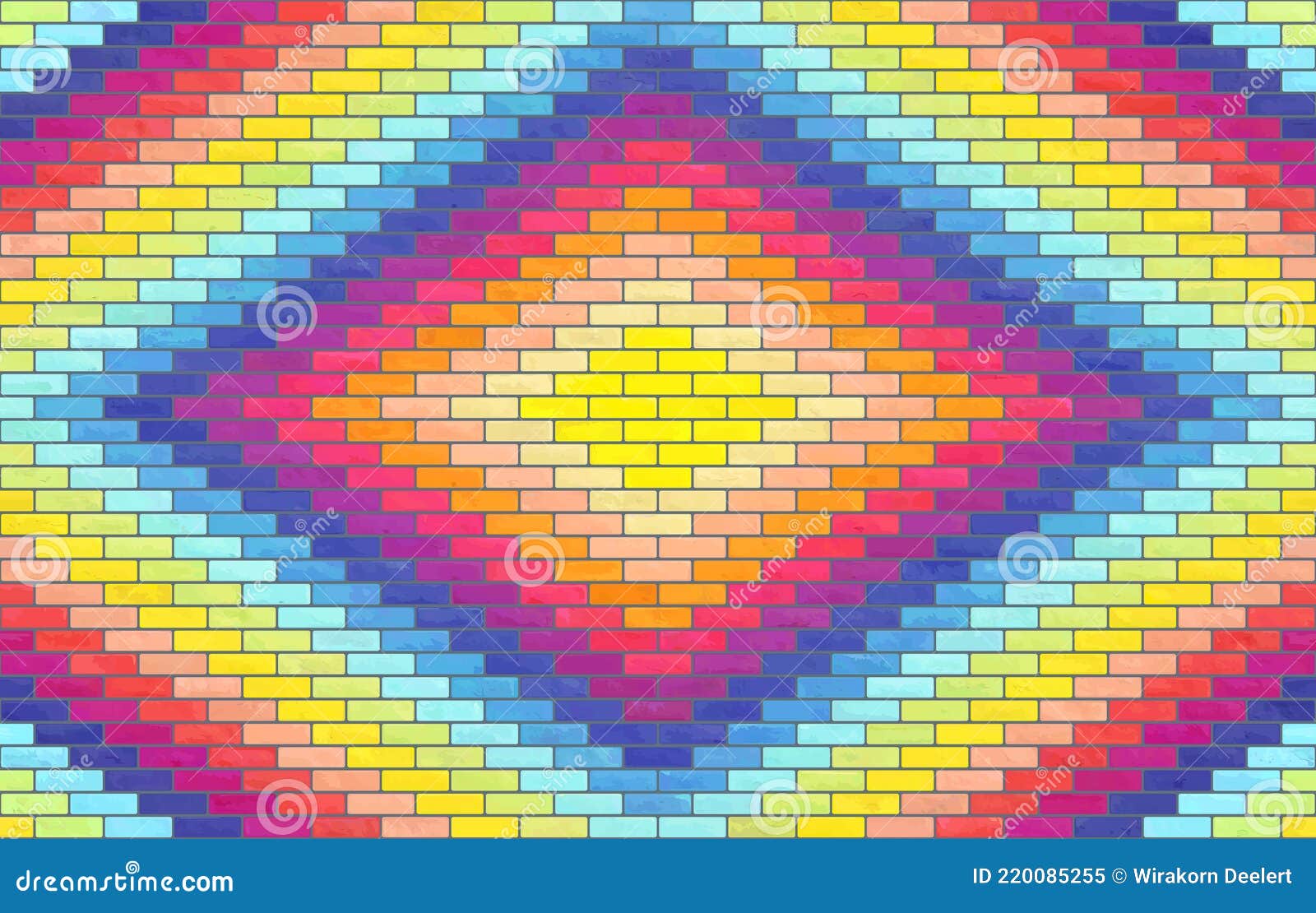 Colorful Block Brick Wall Pattern Texture Background Stock Vector ...